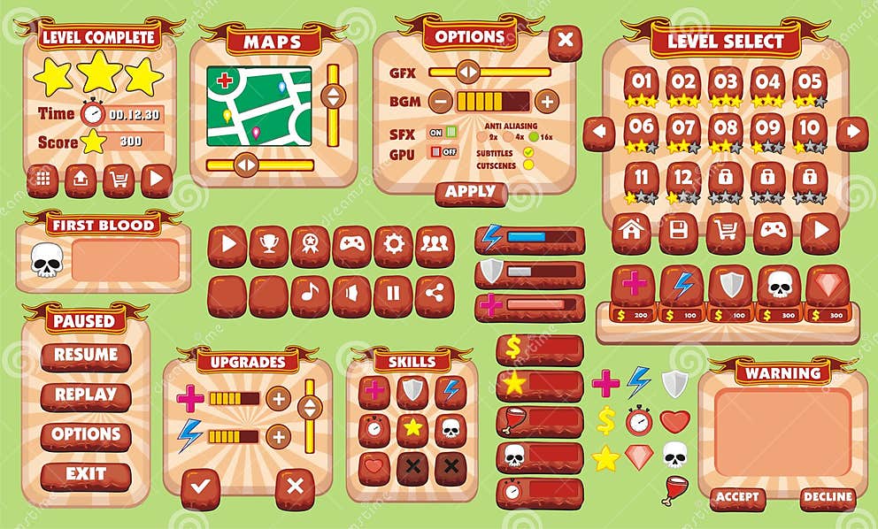 Game gui 25 stock vector. Illustration of application - 65893846