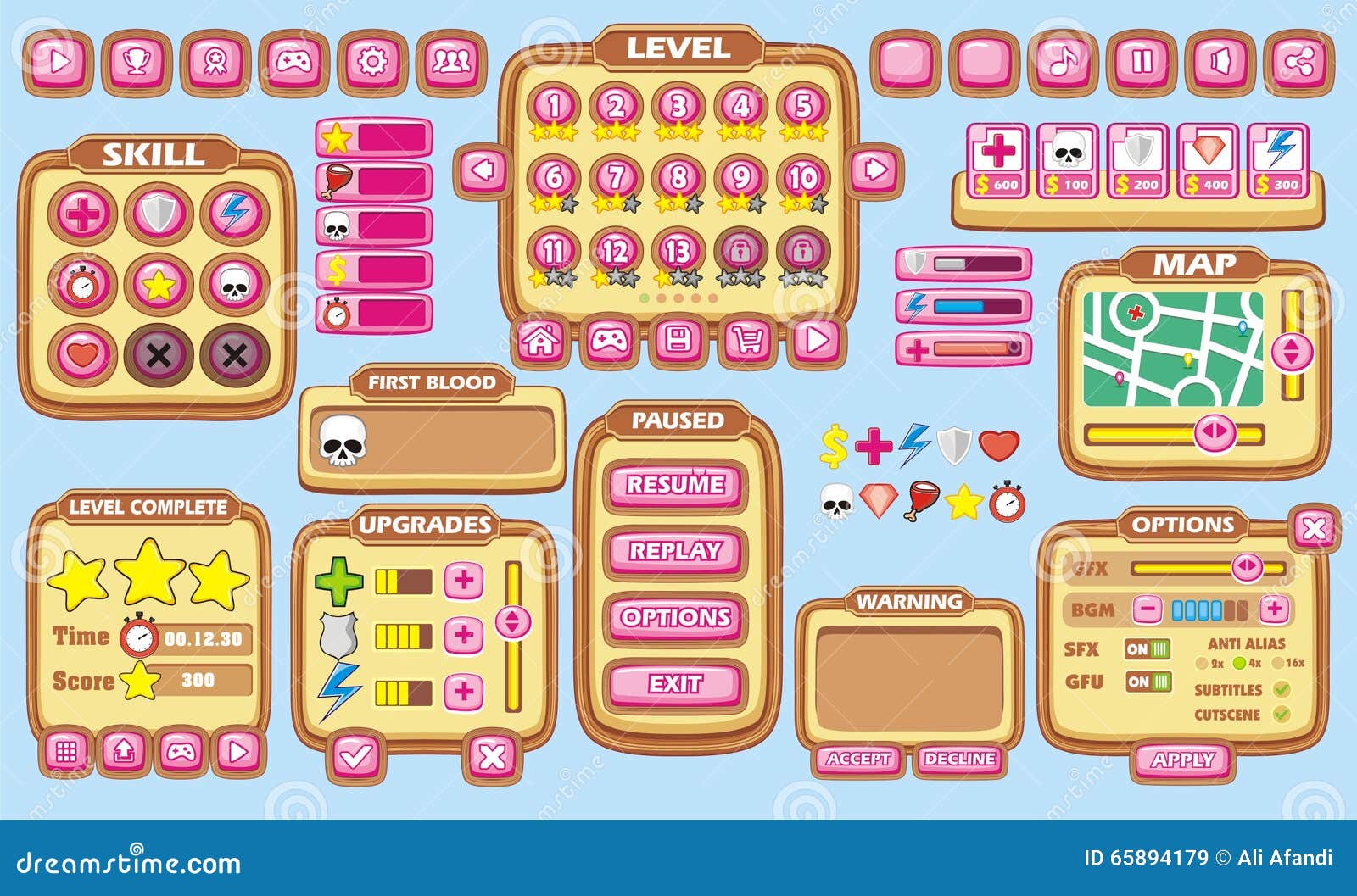 Game gui 33 stock vector. Illustration of game, icon - 65894179