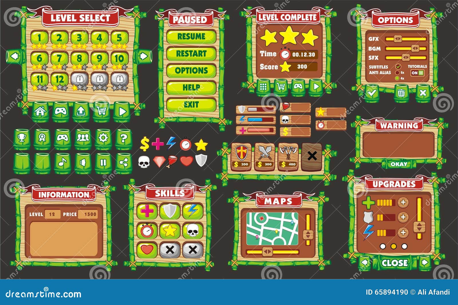 Game gui 37 stock vector. Illustration of cartoon, resource - 65894190