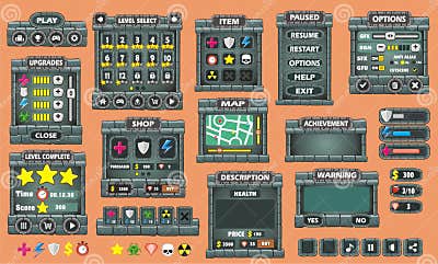 Game gui 46 stock vector. Illustration of graphic, design - 65894629