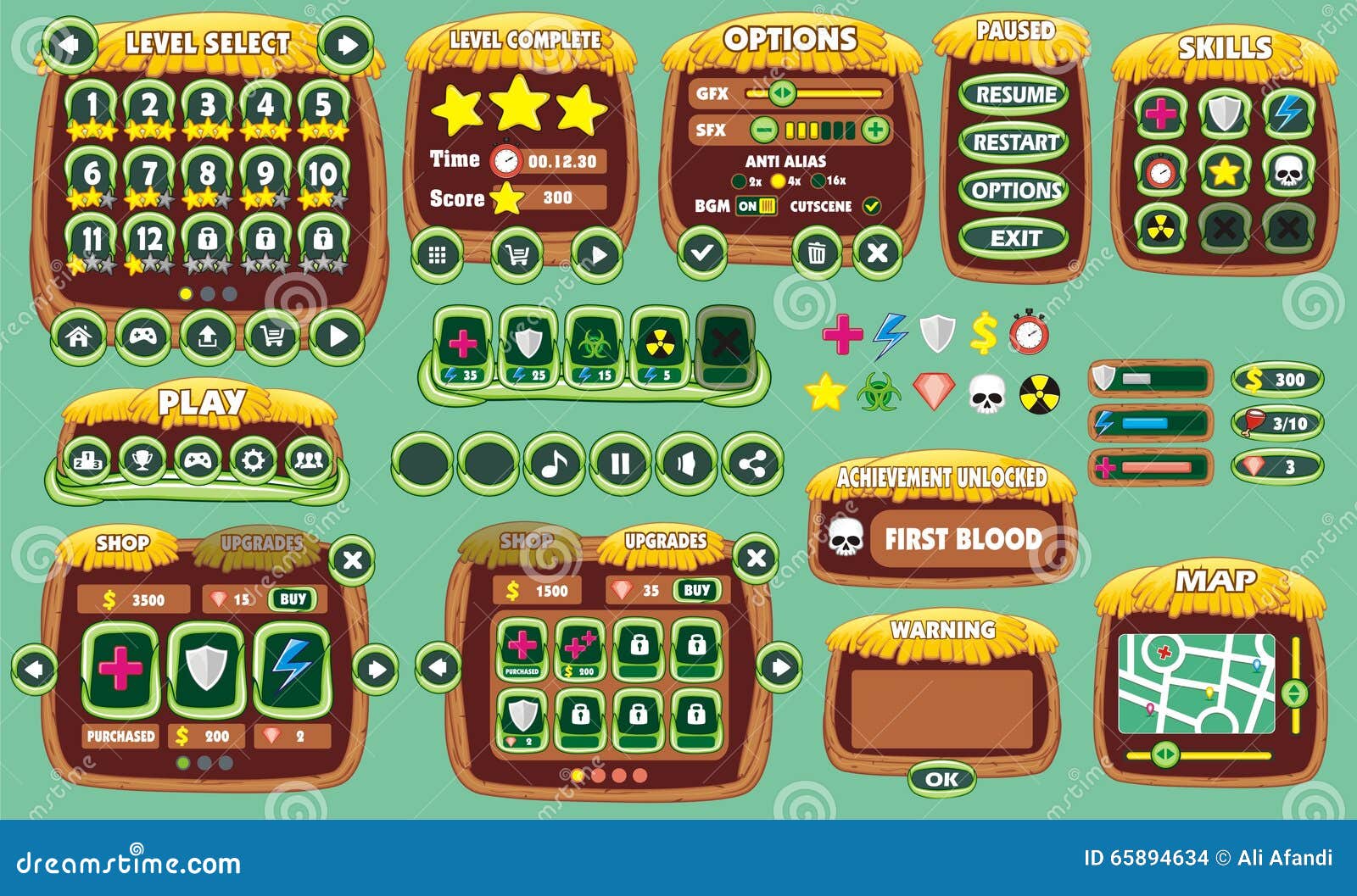 Game gui 47 stock vector. Illustration of graphical, signs - 65894634