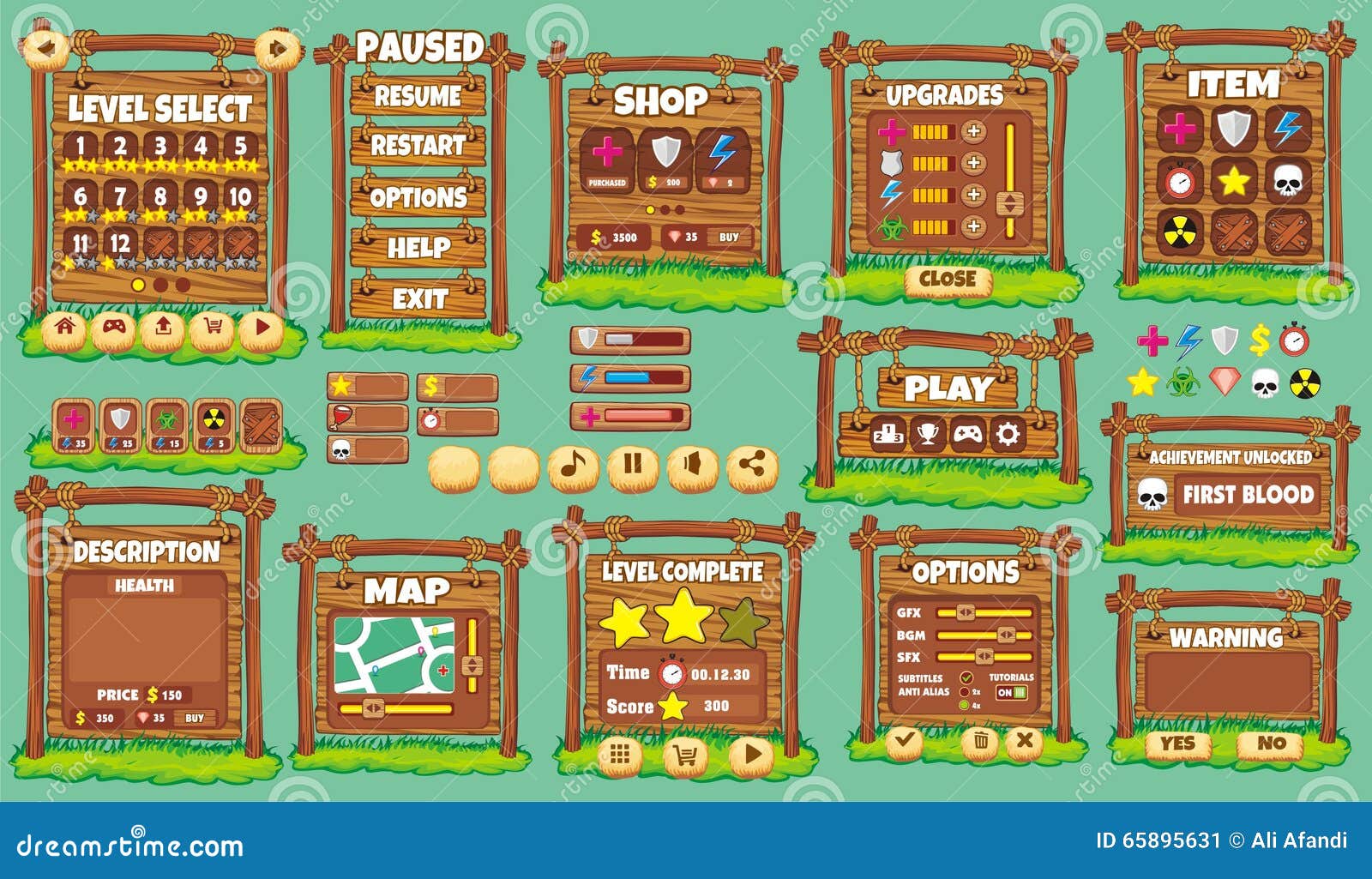 Game gui 51 stock vector. Illustration of design, graphical - 65895631