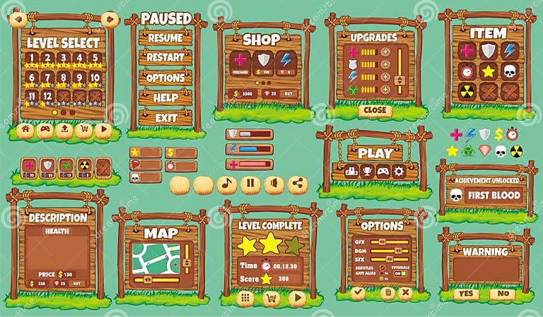 Game gui 51 stock vector. Illustration of design, graphical - 65895631