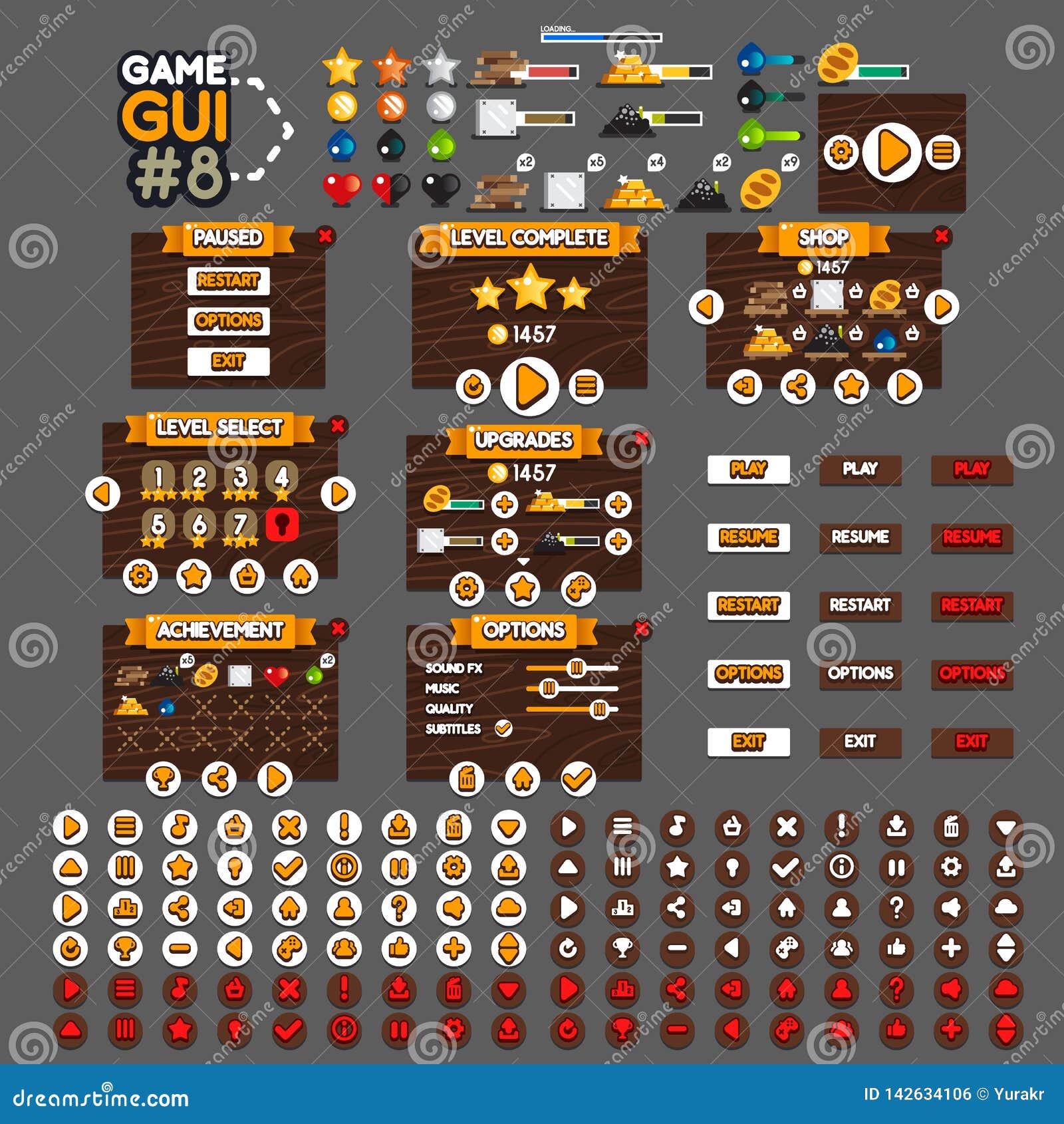 Game GUI #8 editorial photo. Illustration of application - 142634106