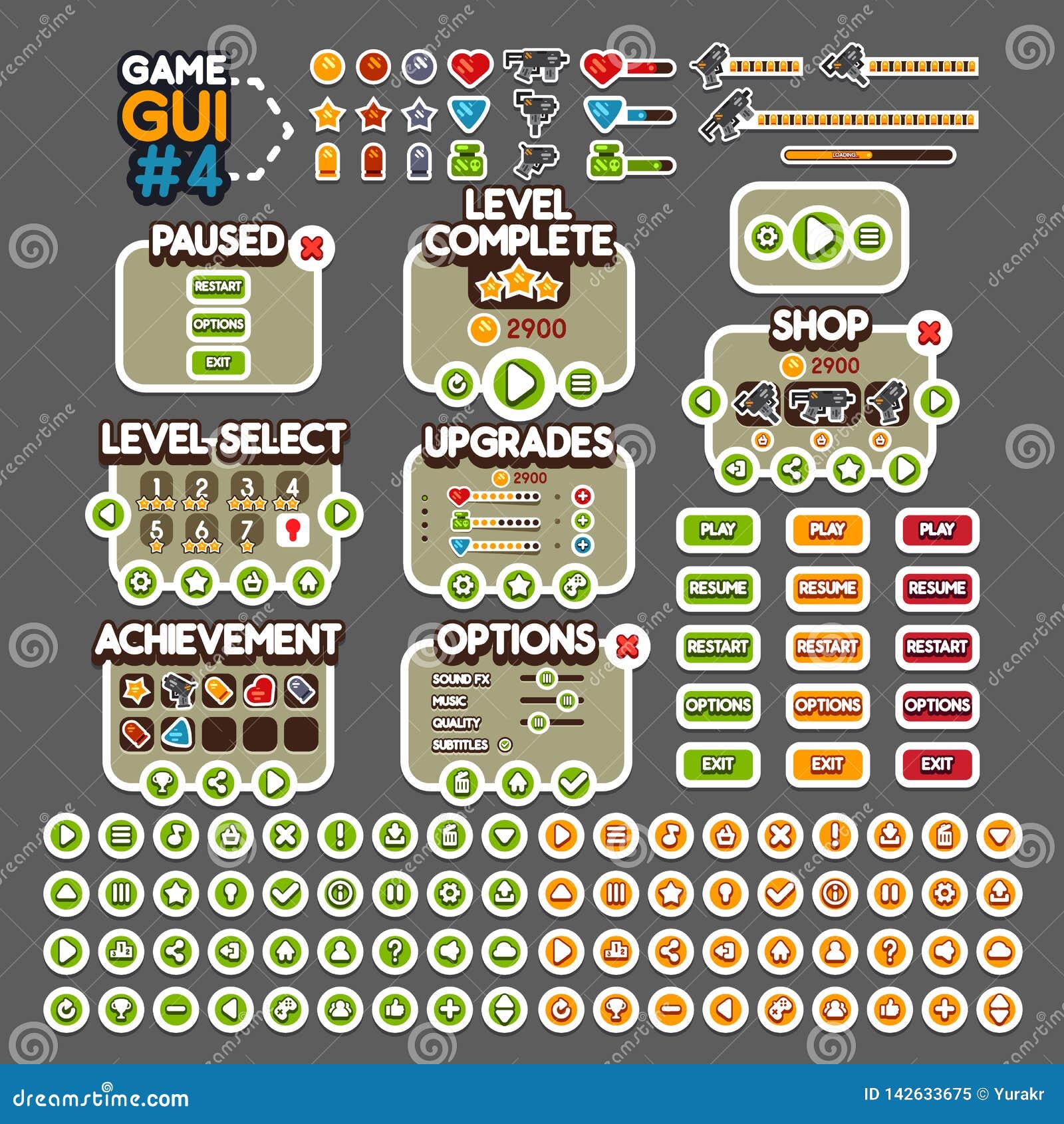 Game GUI 4 editorial image. Illustration of exit, apps - 142633675