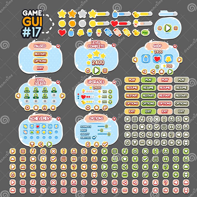 Game GUI #17 editorial stock image. Illustration of flat - 142635784