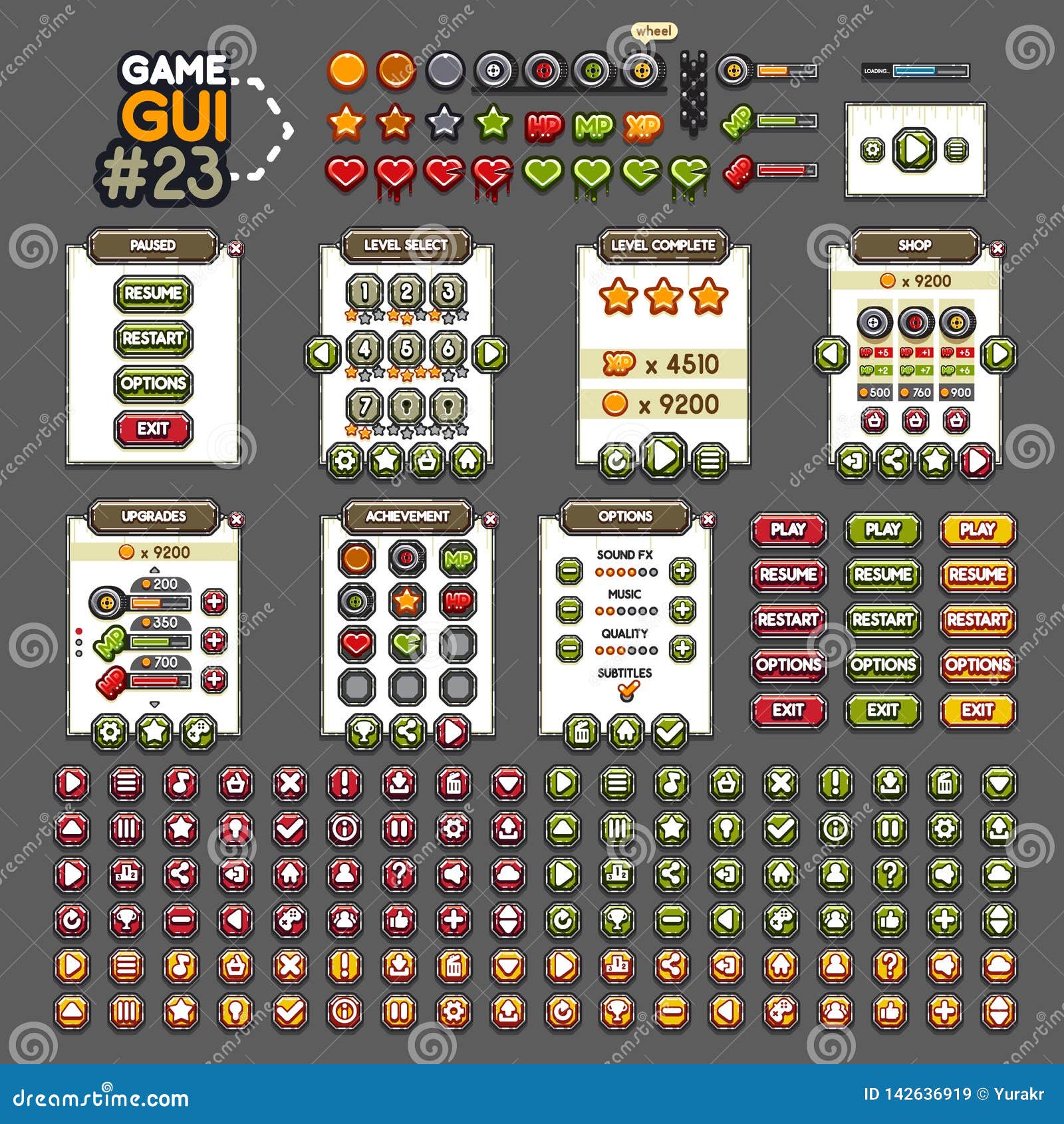 Game GUI #23 stock vector. Illustration of auto, graphical - 142636919