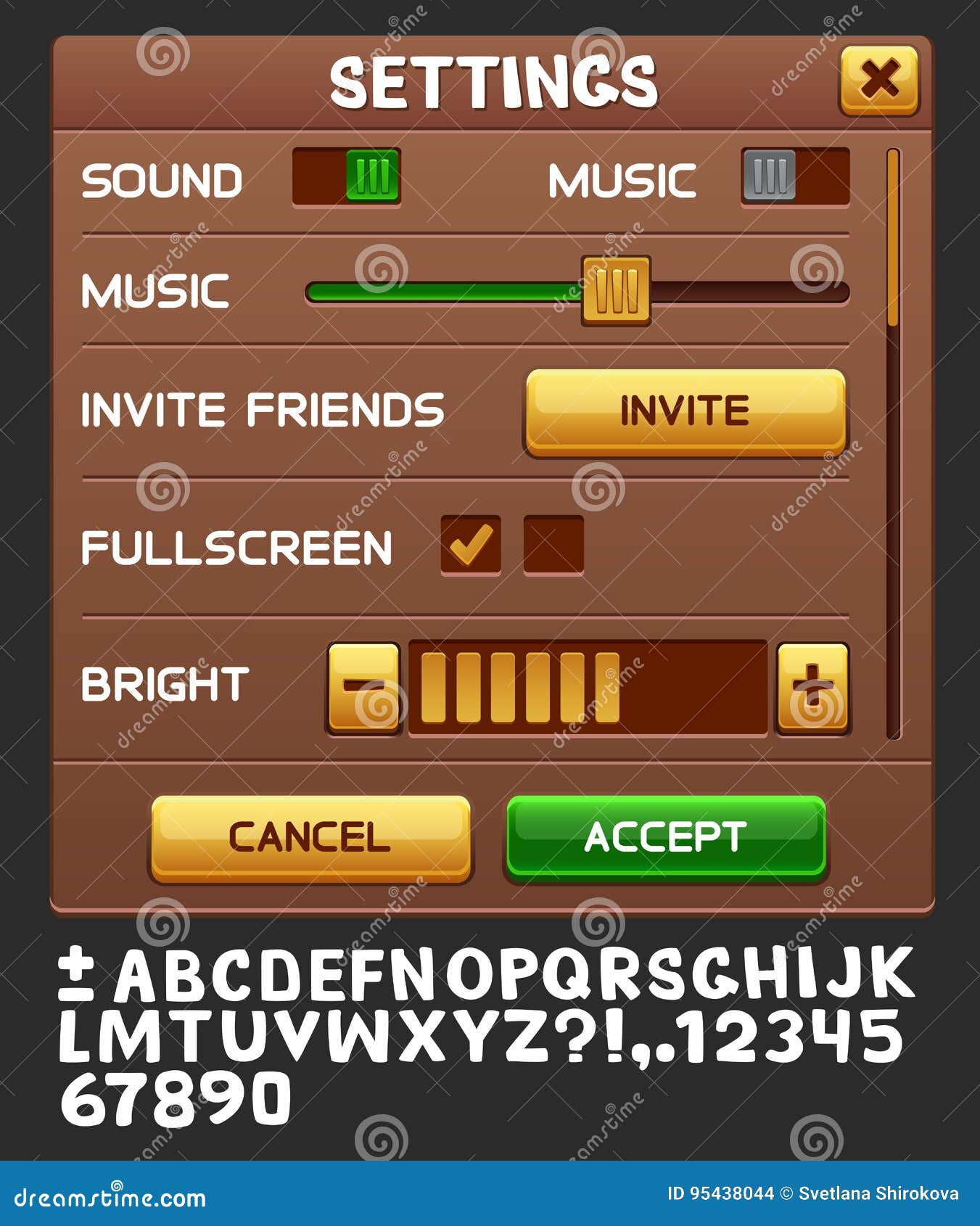 Game GUI pack stock vector. Illustration of element, item - 95438044