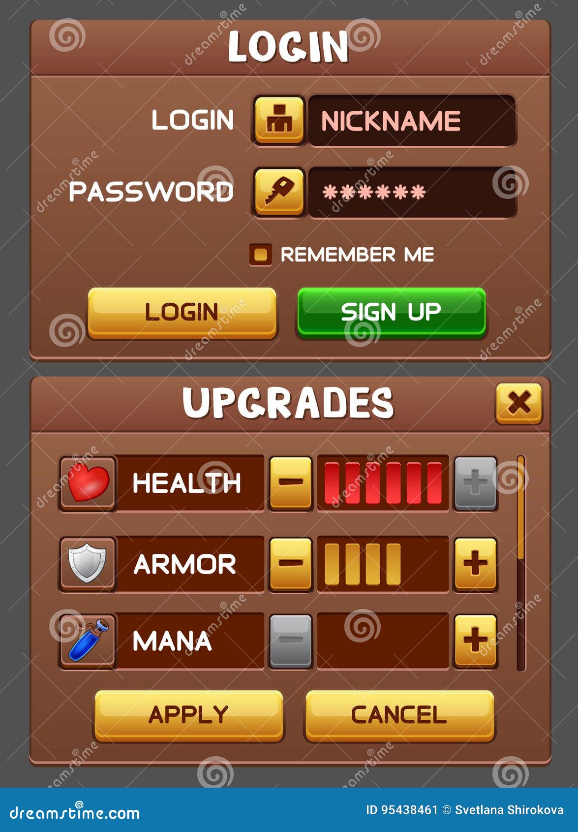 Game GUI pack stock vector. Illustration of icon, isolated - 95438461