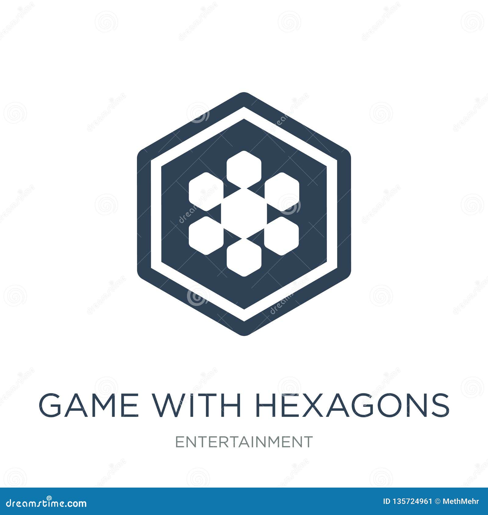 Game with Hexagons Icon in Trendy Design Style. Game with Hexagons Icon ...