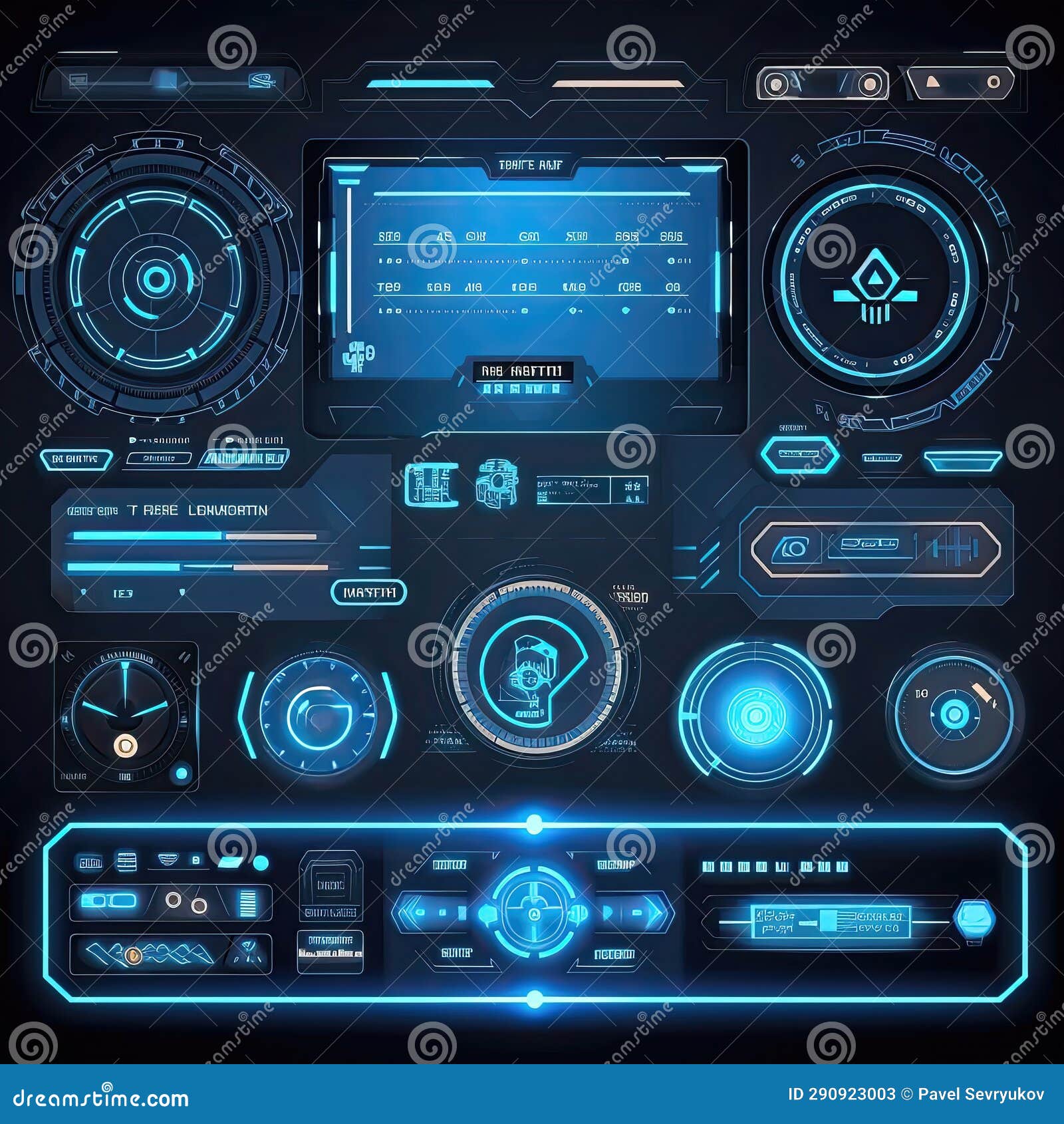 Game Hud Elements Ai Generated Stock Image - Image of interface, design ...