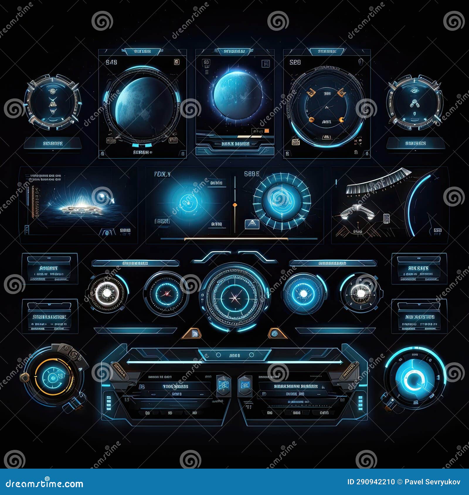Game Hud Elements Ai Generated Stock Photo - Image of data, modern ...
