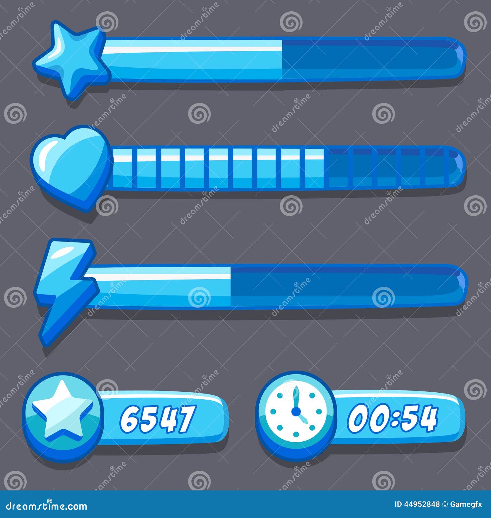 Game Ice Energy Time Progress Bar Stock Vector - Illustration of logo ...
