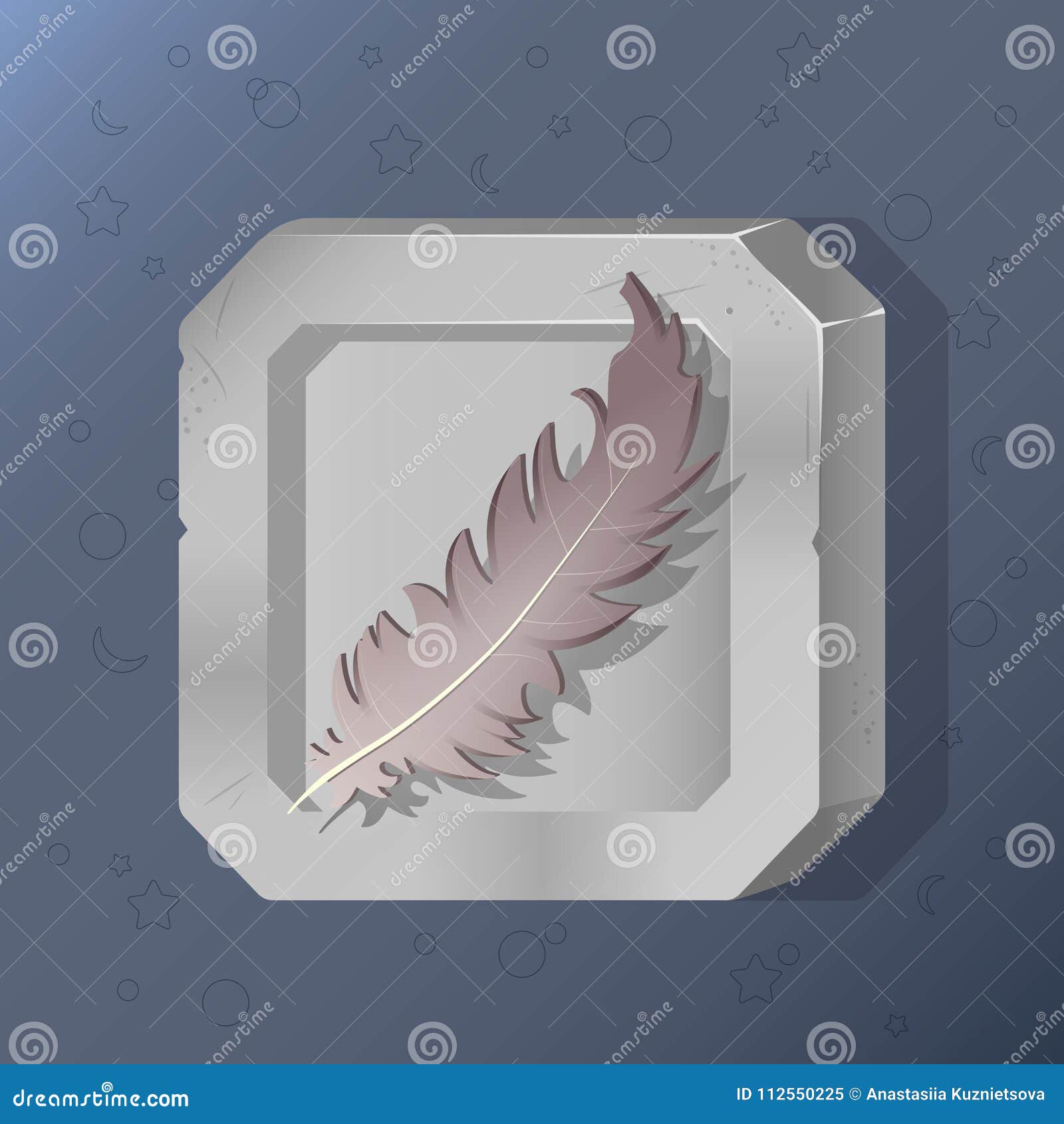 Game Icon of Feather in Cartoon Style. Bright Design for App User ...