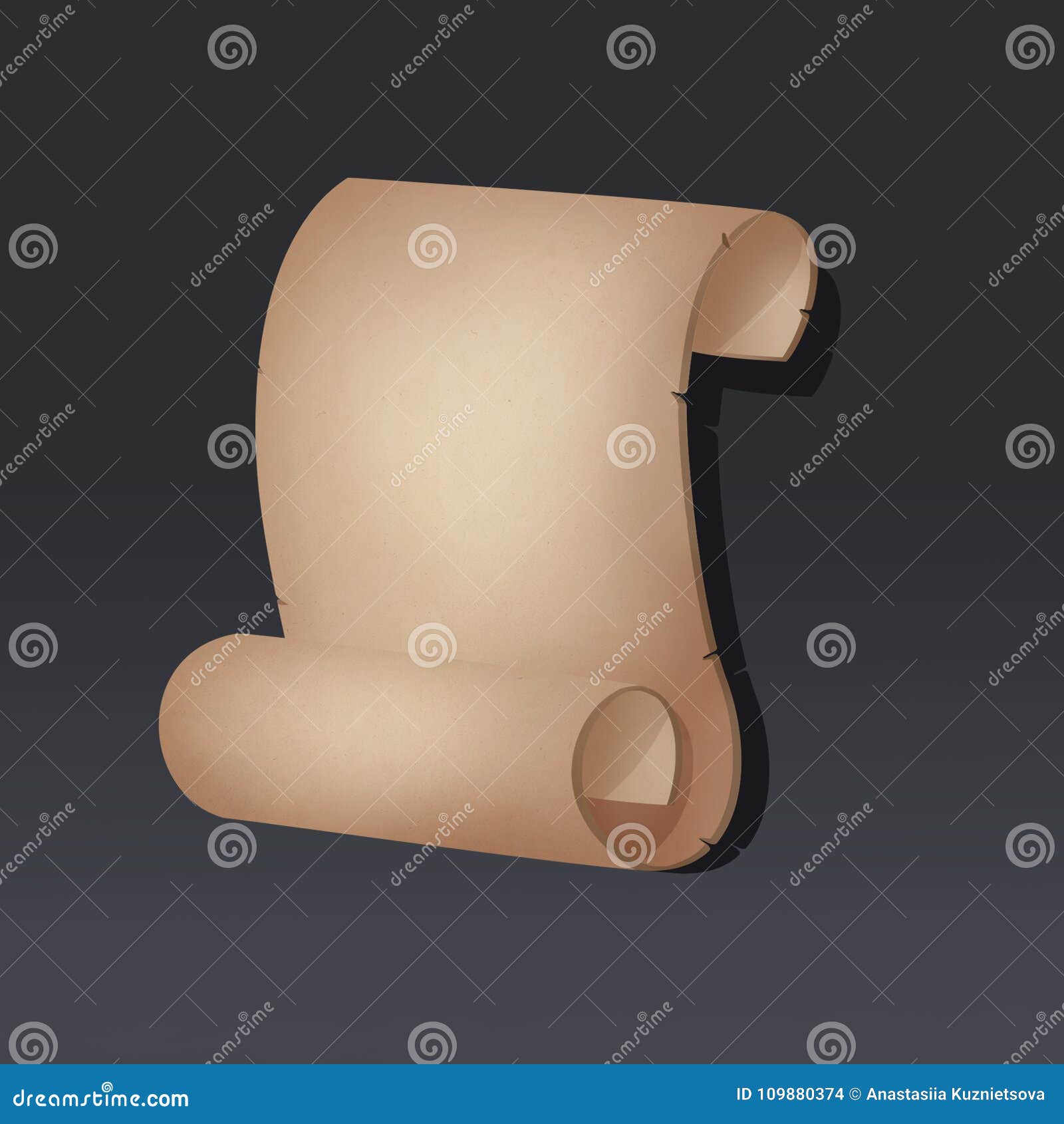 Game Icon of Magic Scroll in Cartoon Style. Bright Design for App User ...