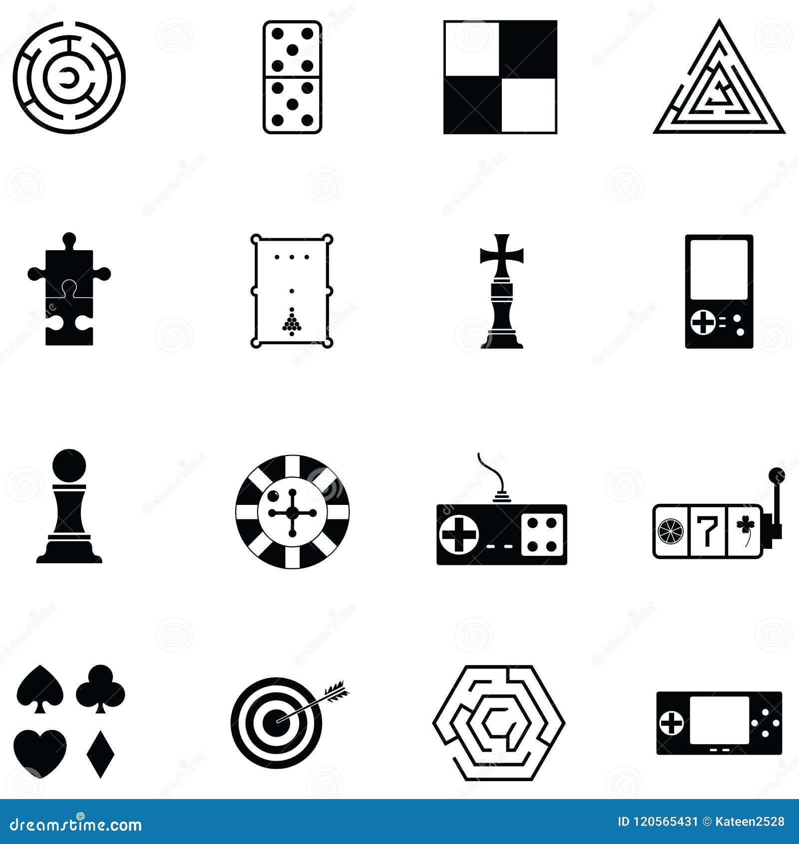 Game icon set stock vector. Illustration of icon, entertainment - 120565431
