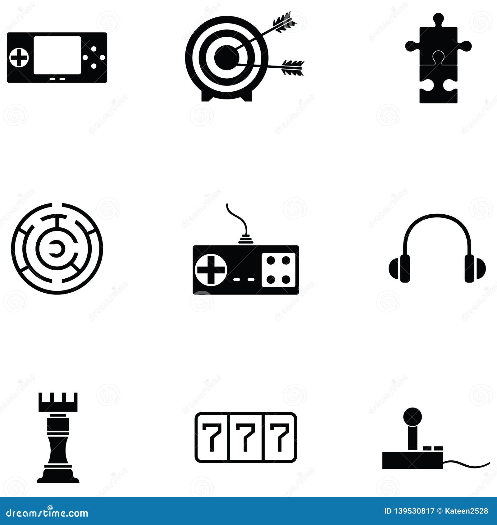 Game icon set stock vector. Illustration of play, ball - 139530817