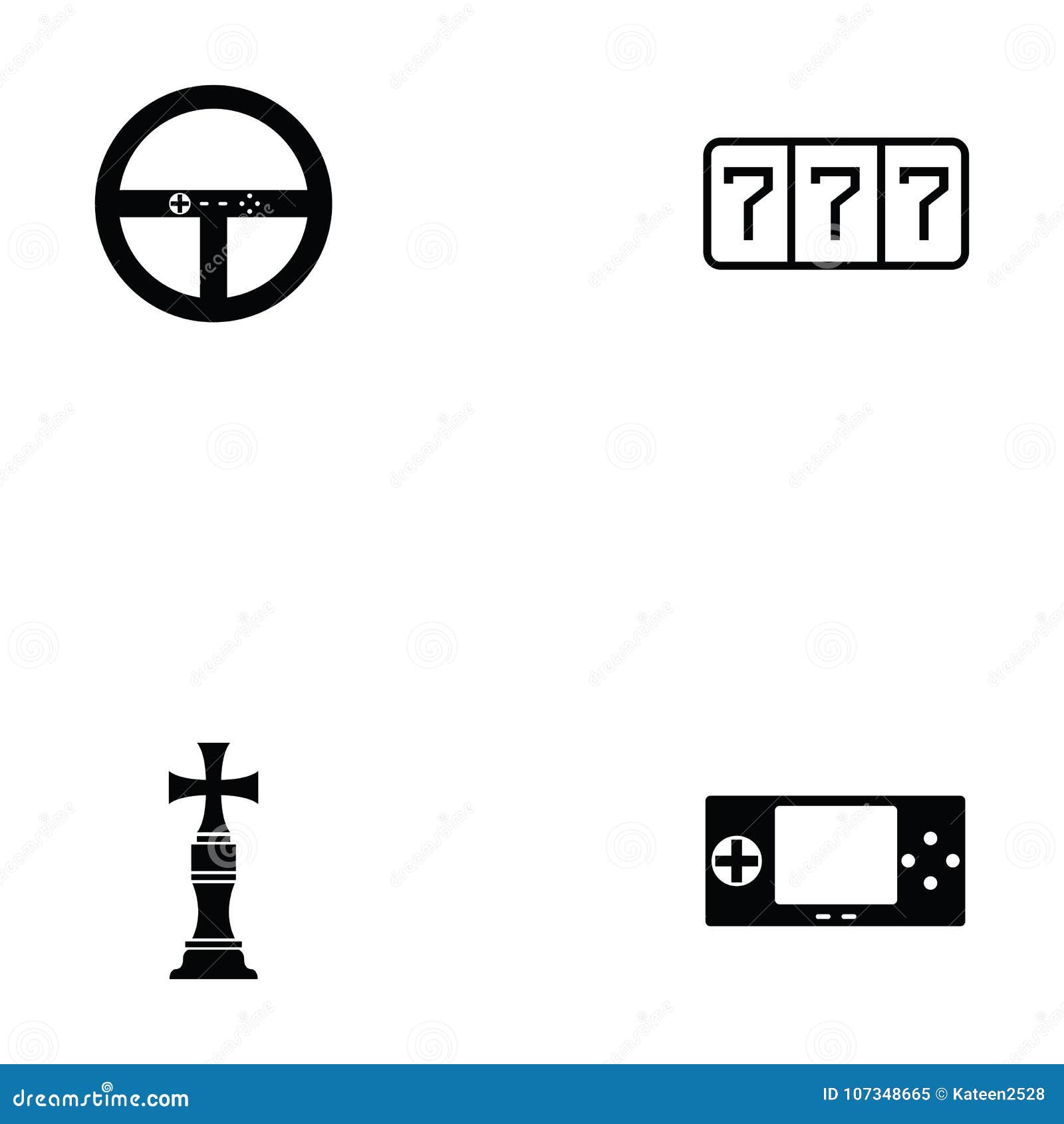 Game icon set stock vector. Illustration of vector, video - 107348665