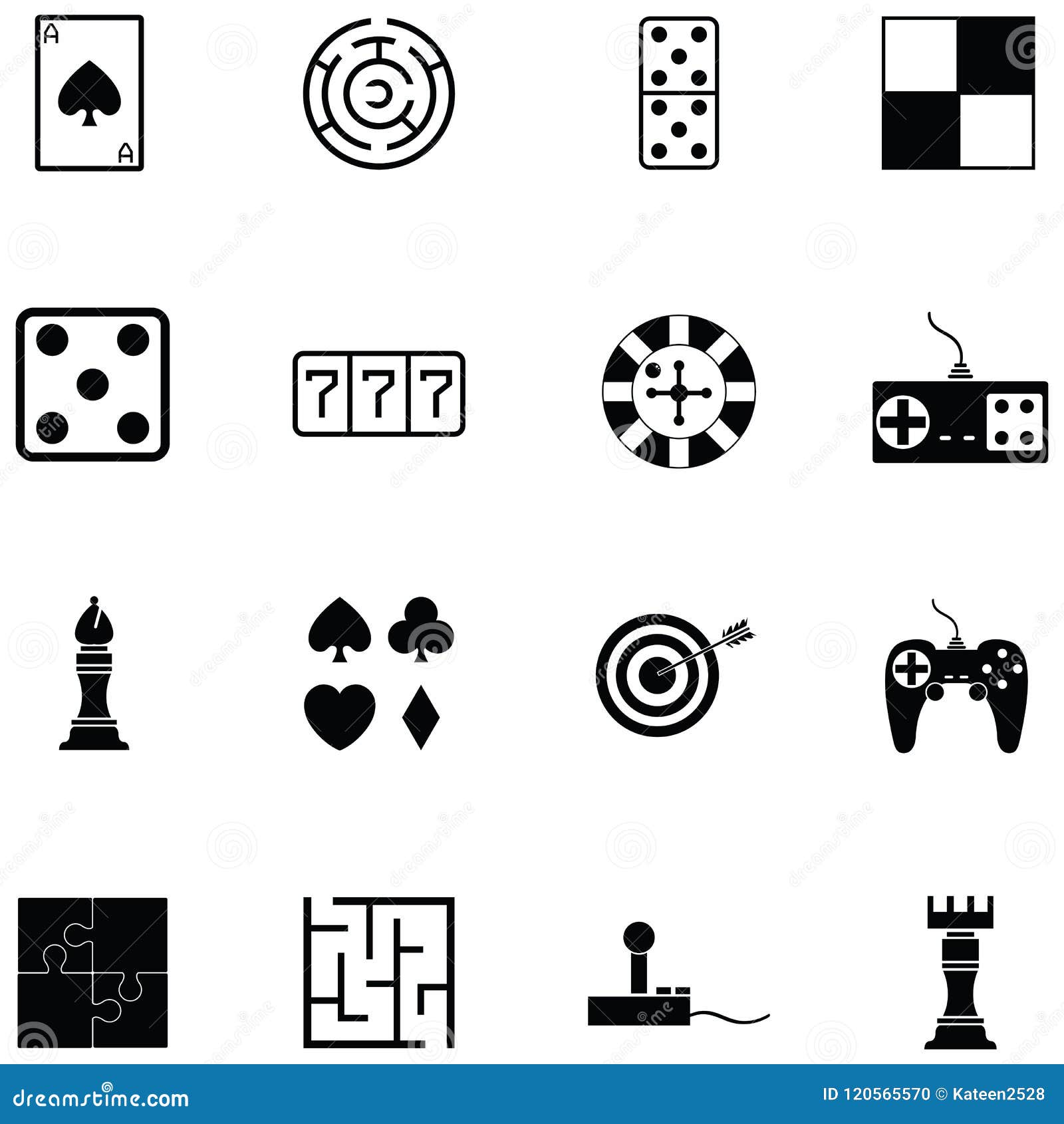 Game icon set stock vector. Illustration of sport, puzzle - 120565570