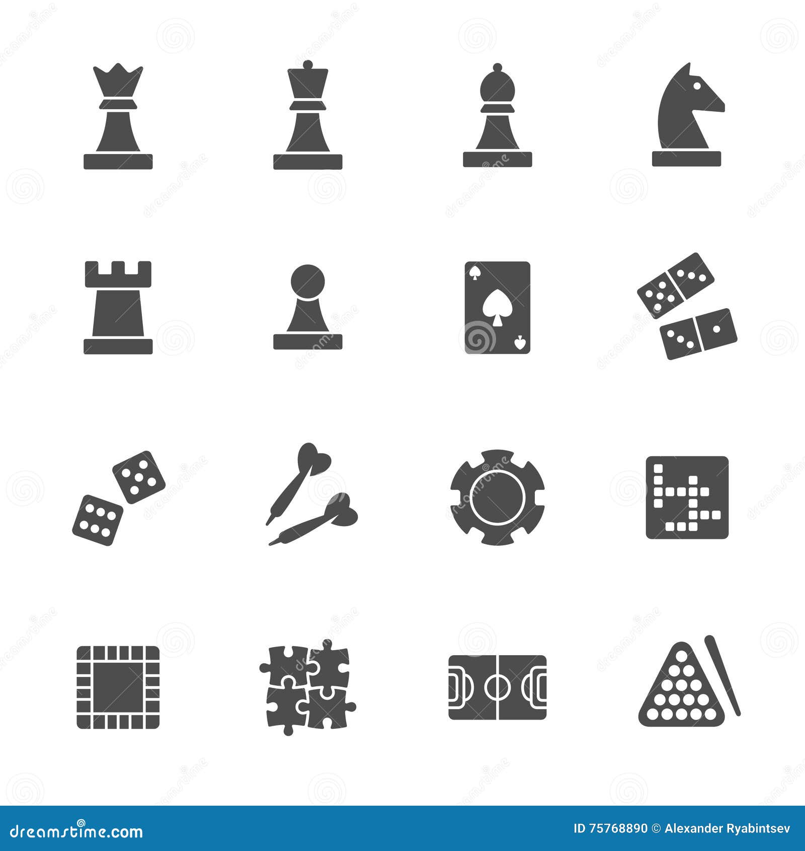 Game Icon Set. Vector Illustration Stock Illustration - Illustration of ...