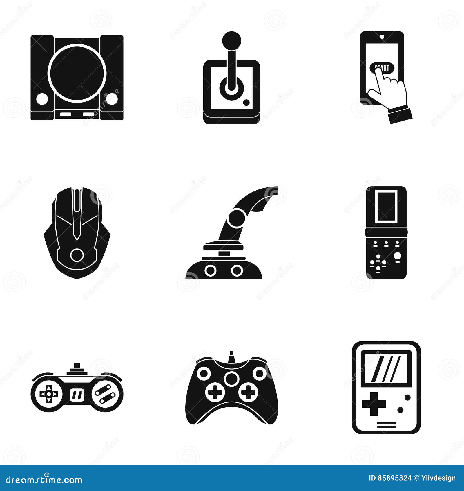 Game Icons Set, Simple Style Stock Vector - Illustration of electronic ...