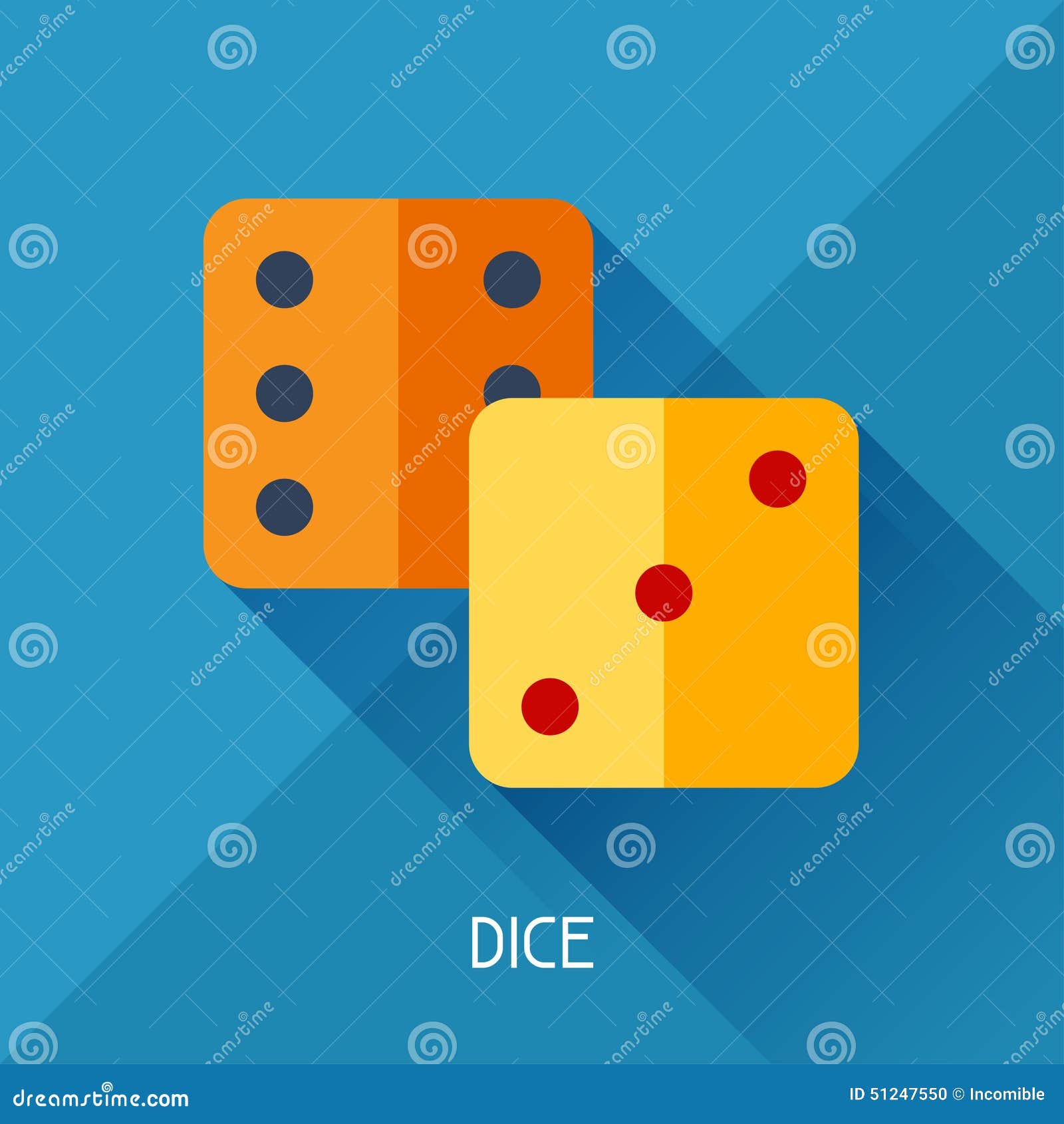 Game Illustration with Dice in Flat Design Style Stock Vector ...