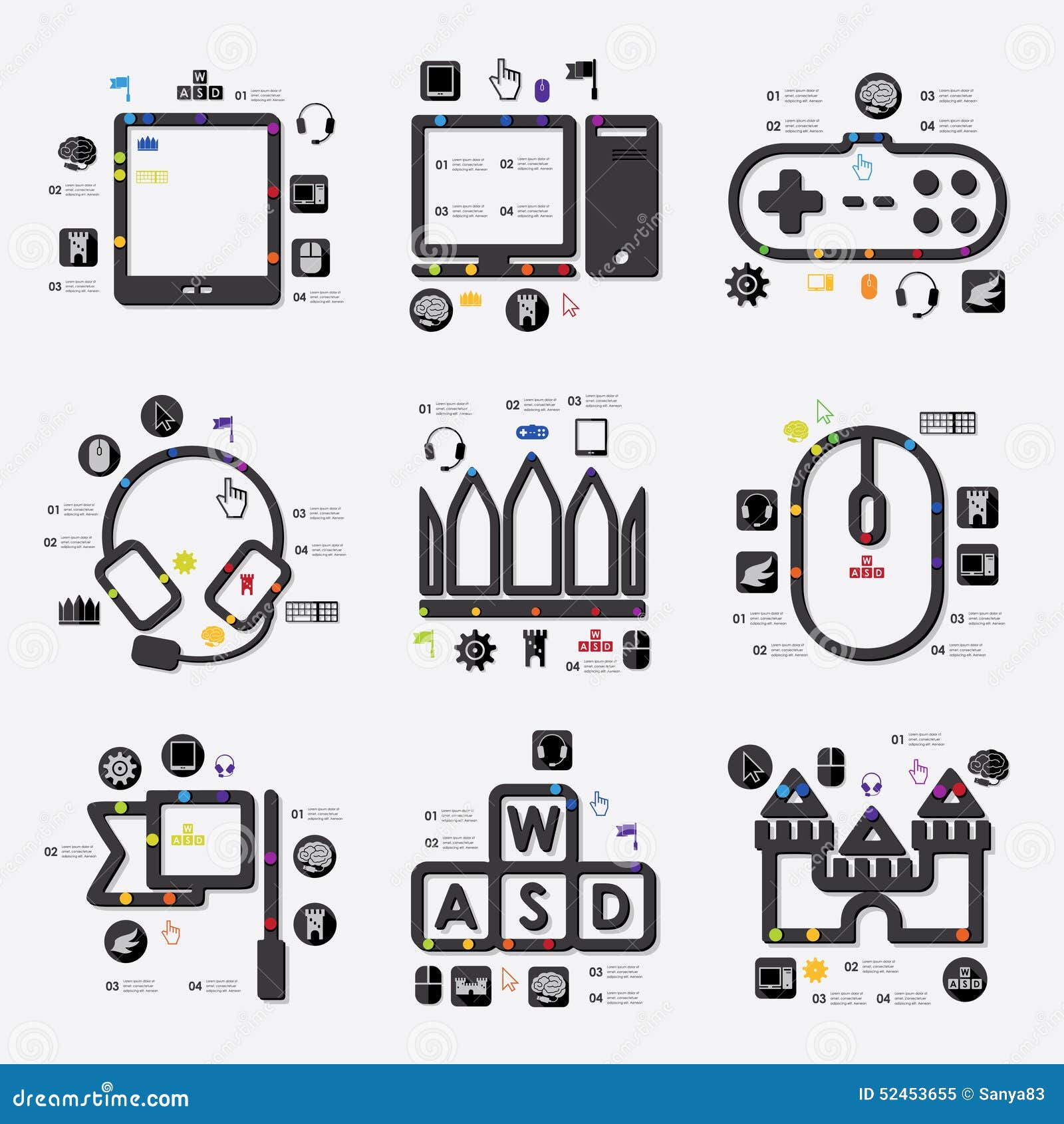 Game infographic stock vector. Illustration of compact - 52453655