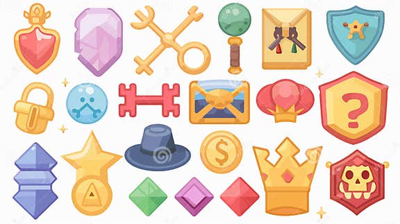 Professional Game Interface Icons Set for UI Design Elements Usage ...