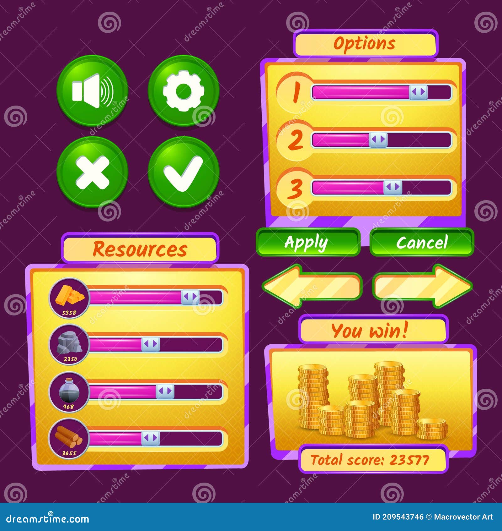 Game Interface Icons Vector Design Illustration Stock Vector ...