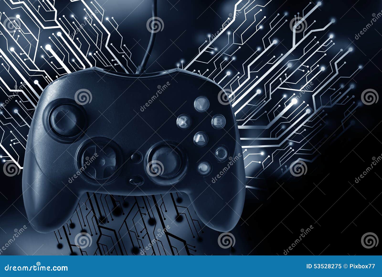 Game Joystick Controller with Circuit Board Graphic Stock Image - Image ...