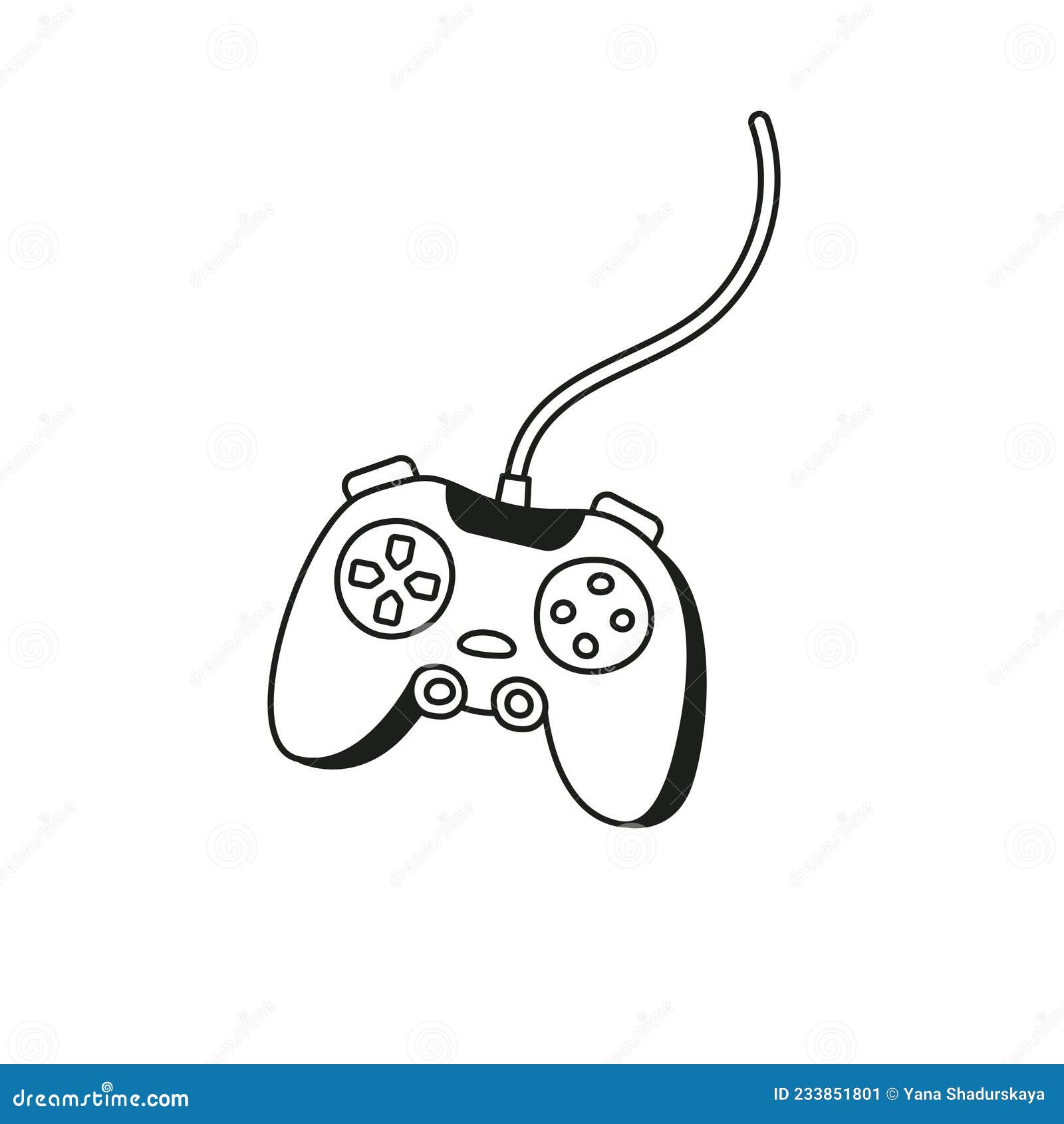A Game Joystick, Drawn in a Doodle Style. Vector Graphics. Stock Vector ...