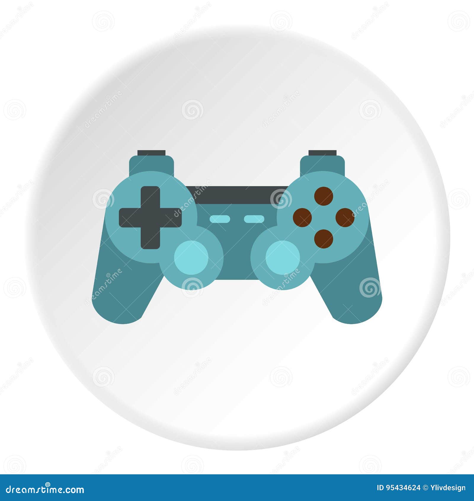 Game joystick icon circle stock vector. Illustration of computer - 95434624
