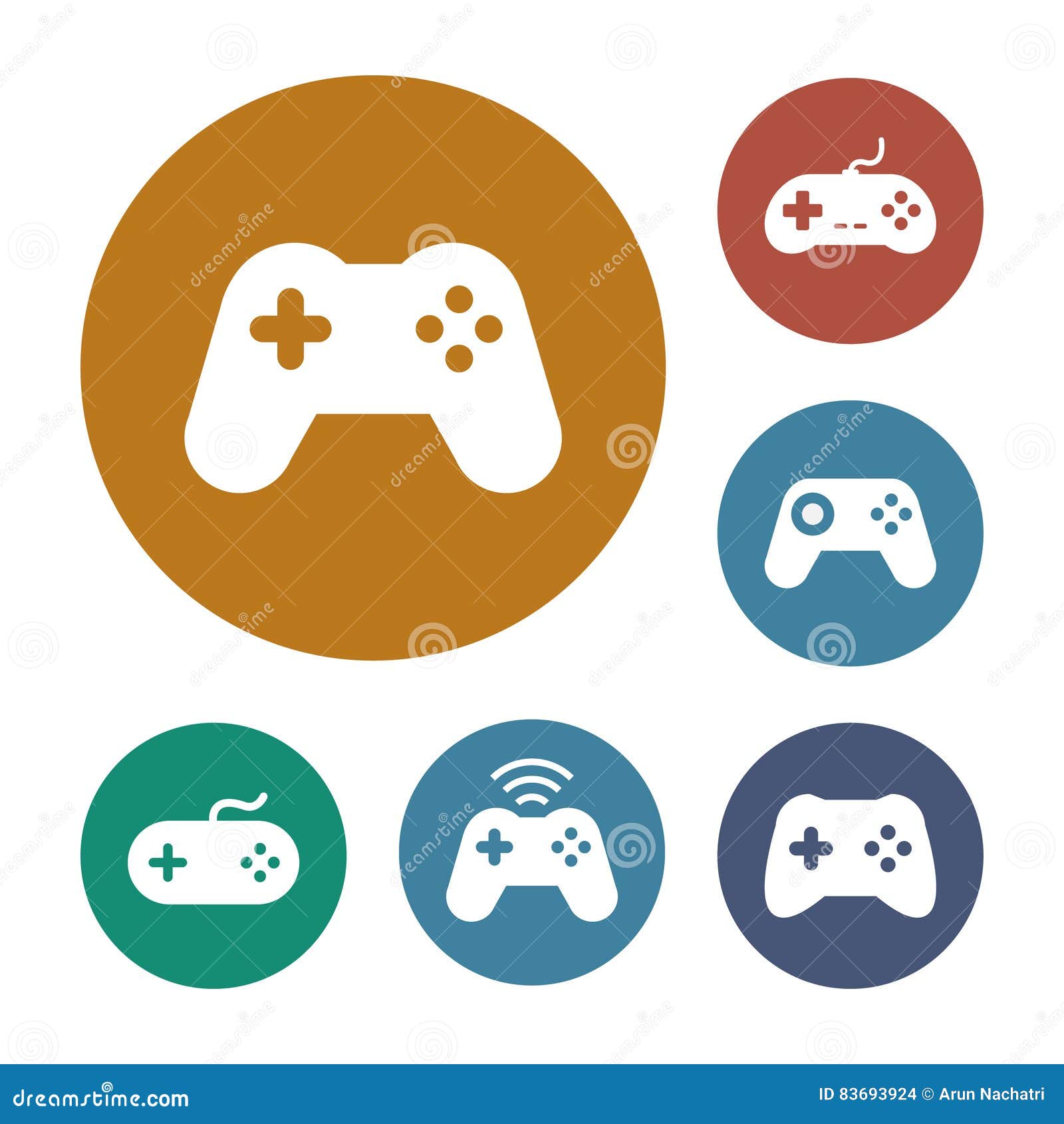Game Joystick Icons Set stock vector. Illustration of digital - 83693924