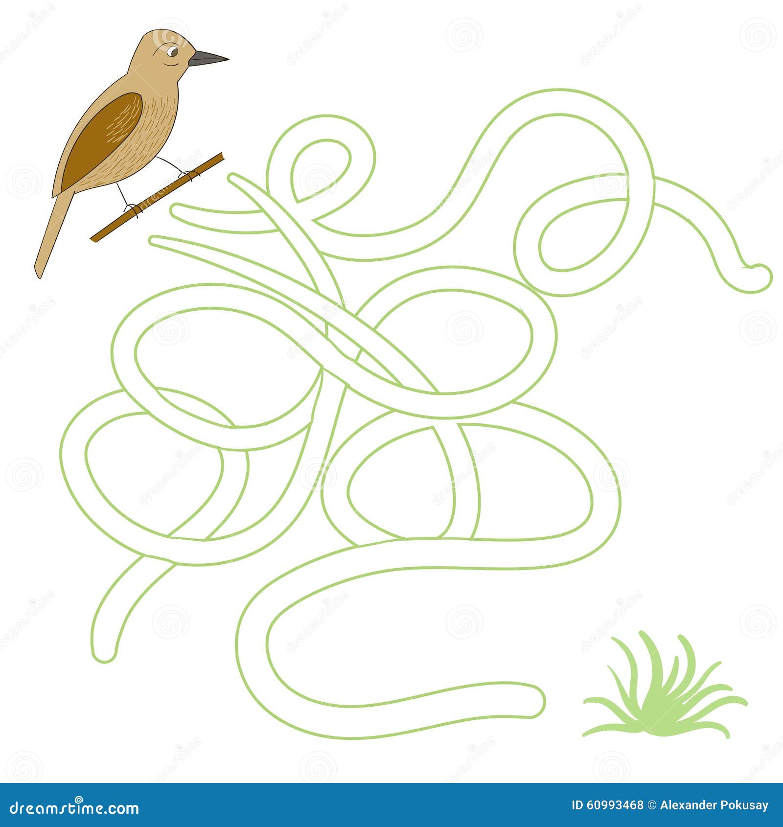 Game Labyrinth Find a Way Bird Vector Illustration Stock Vector ...