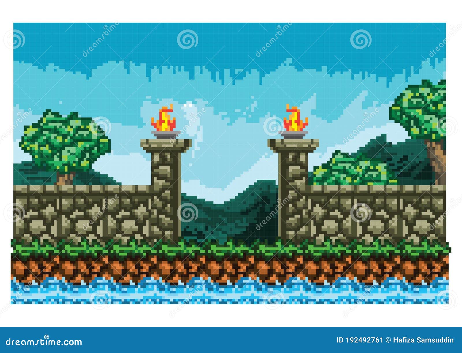 Game Level Concept. Vector Illustration Decorative Design Stock Vector ...