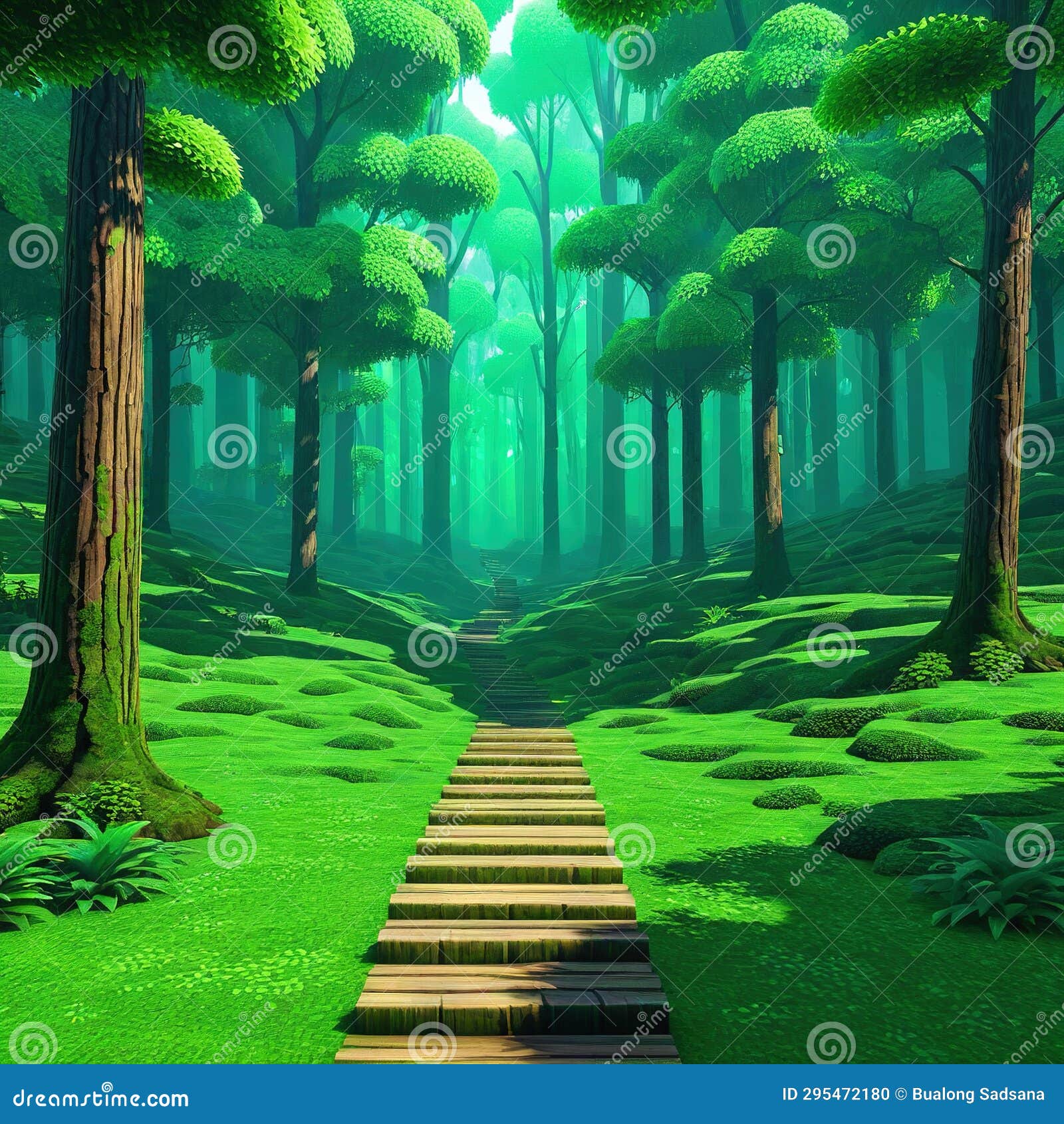 Game Level Design Forest Created Stock Illustration - Illustration of ...