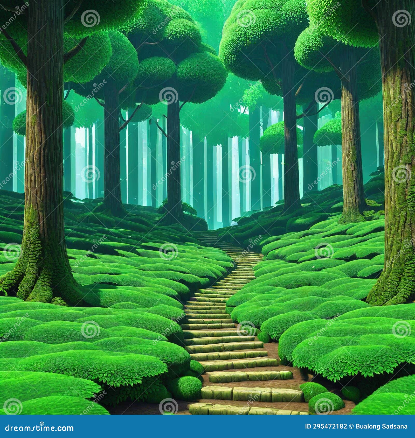 Game Level Design Forest Created Stock Illustration - Illustration of ...