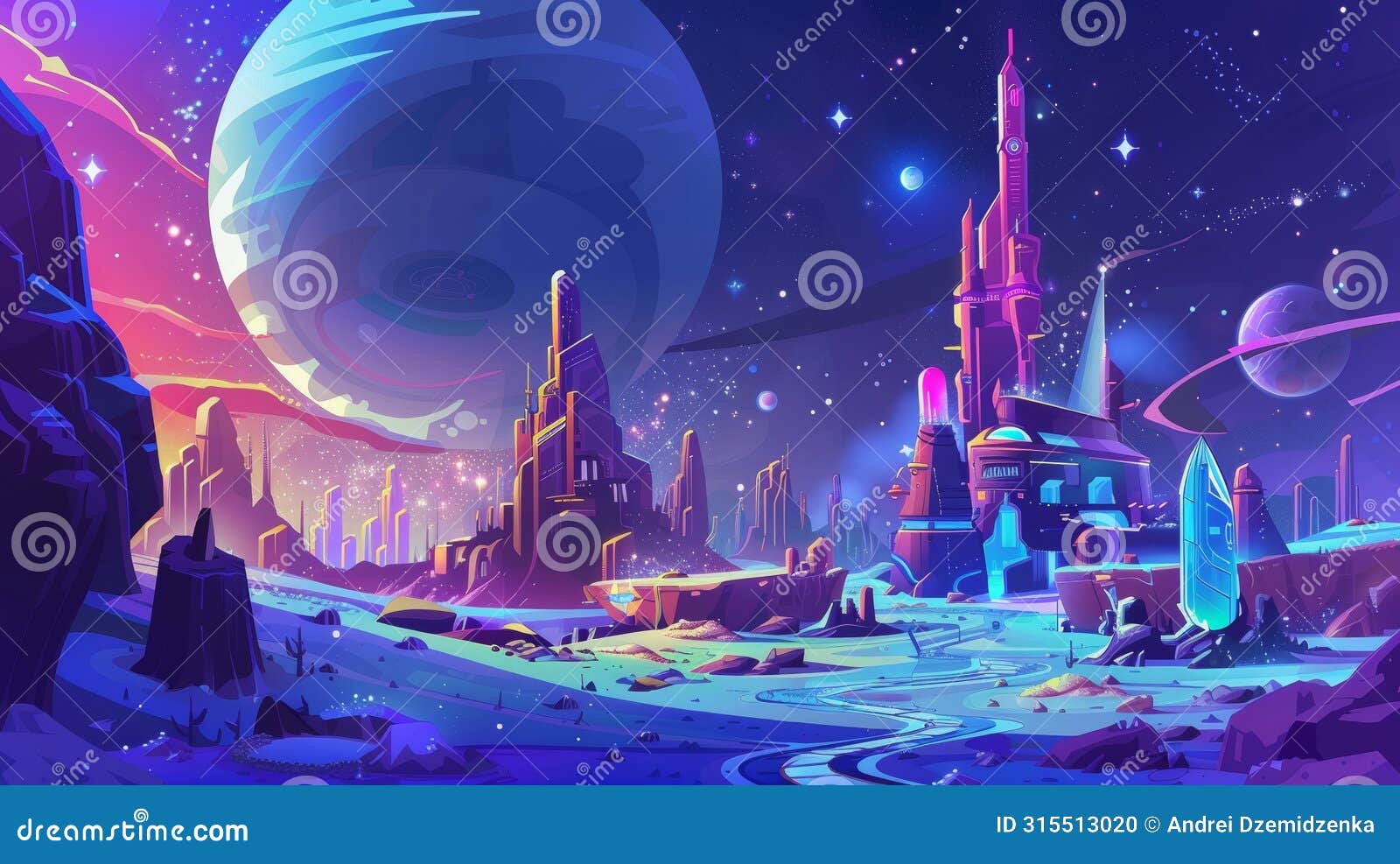 Game Level Map with Planet Modern Screen Background. Video Game User ...