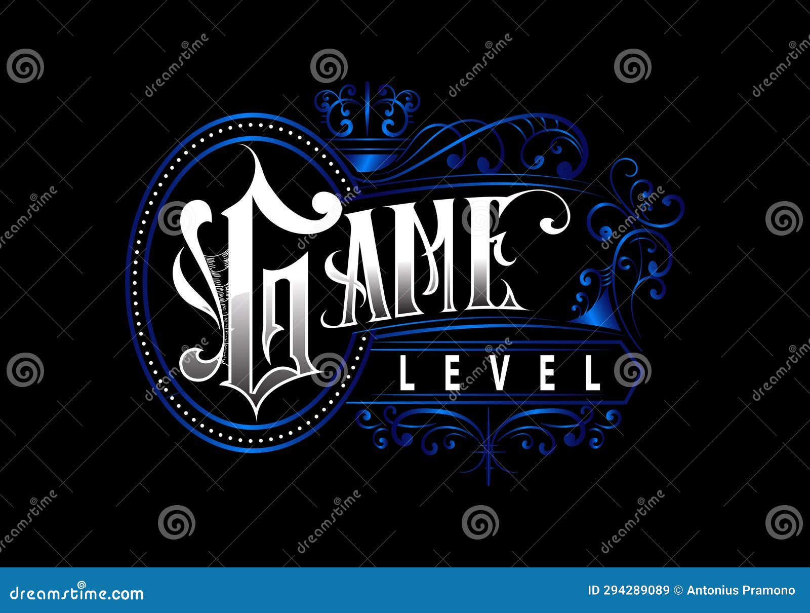 GAME LEVEL Word Lettering Custom Style Stock Vector - Illustration of ...