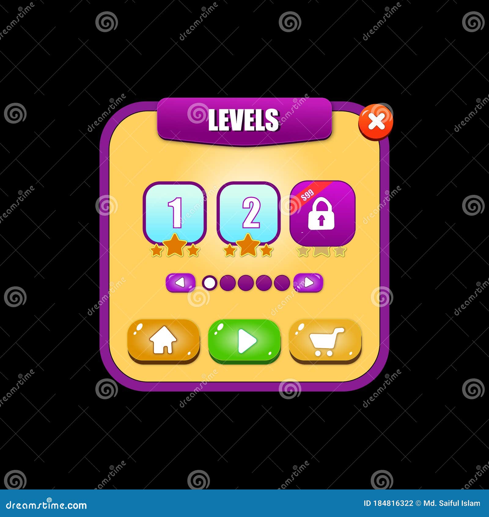 Game Levels Ui Vector Elements Stock Vector - Illustration of iphone ...