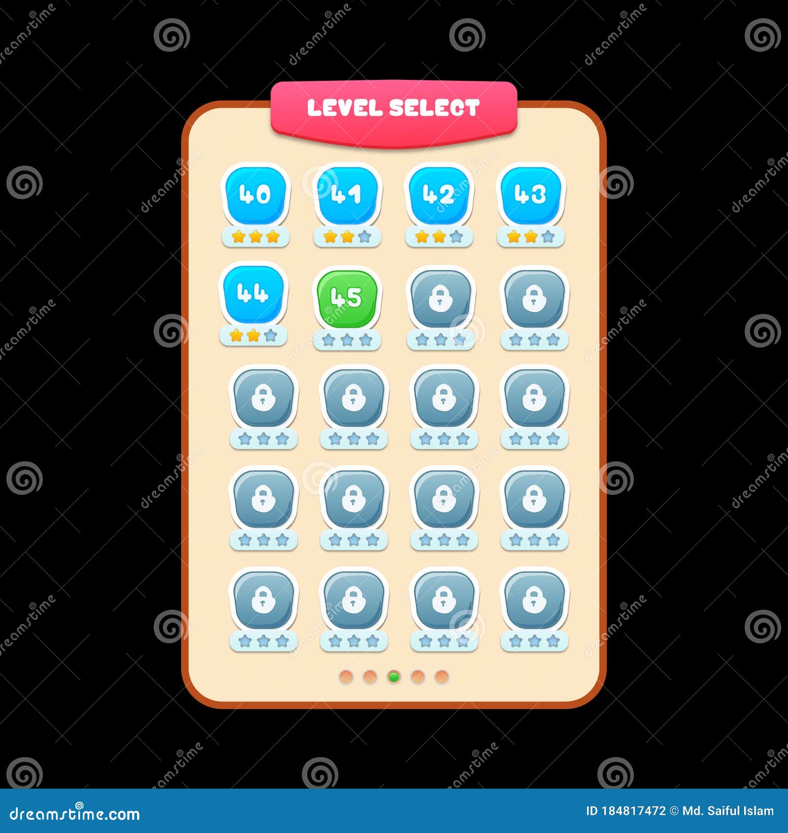 Game Levels Ui Kits Design Royalty-Free Stock Image | CartoonDealer.com ...