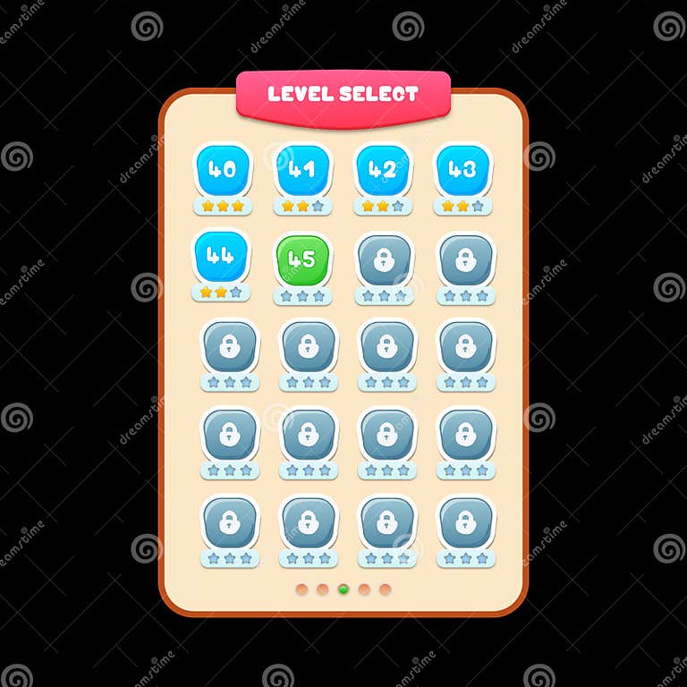 Game Levels Ui Vector Elements Design Stock Vector - Illustration of ...