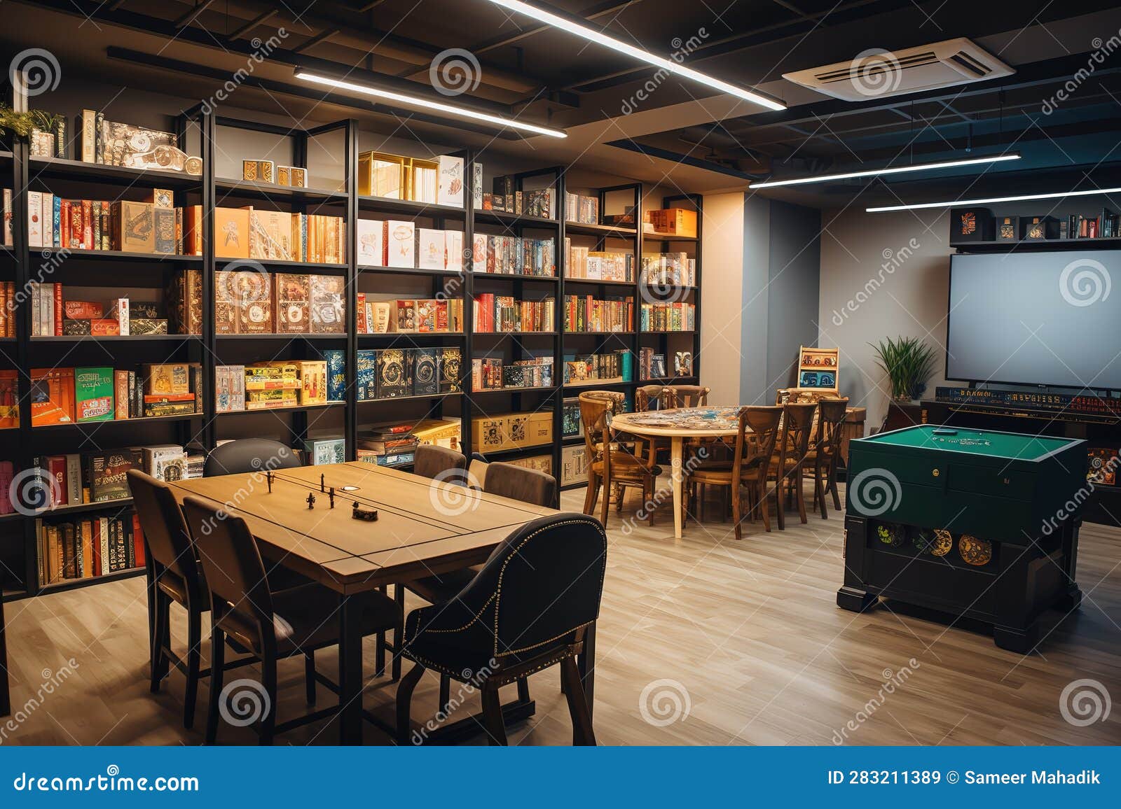Library: Create A Set Of Images That Showcase A Cozy, Well - Stocked ...
