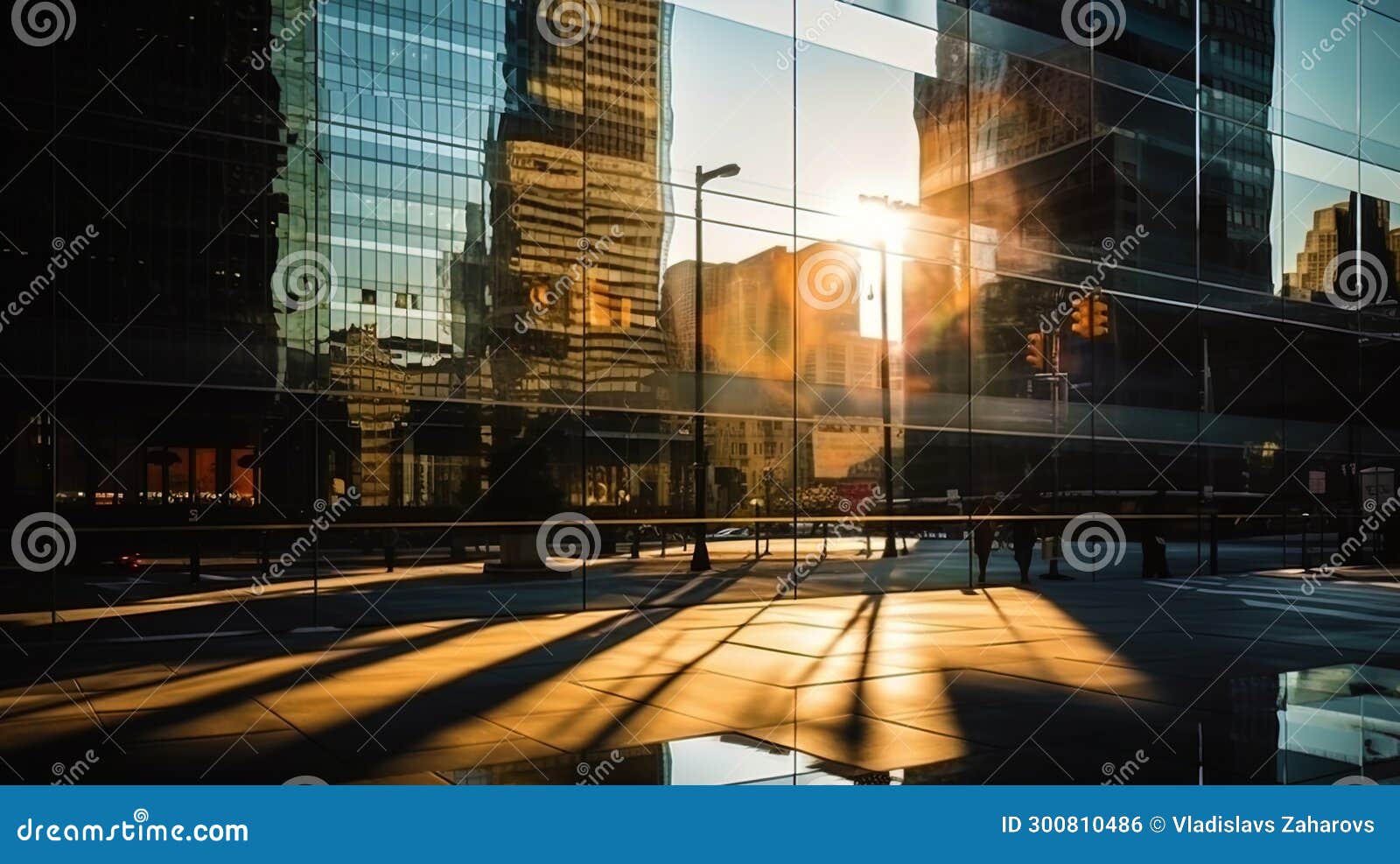 The Game of Light and Shadow on the Glass Facade of the Modern ...