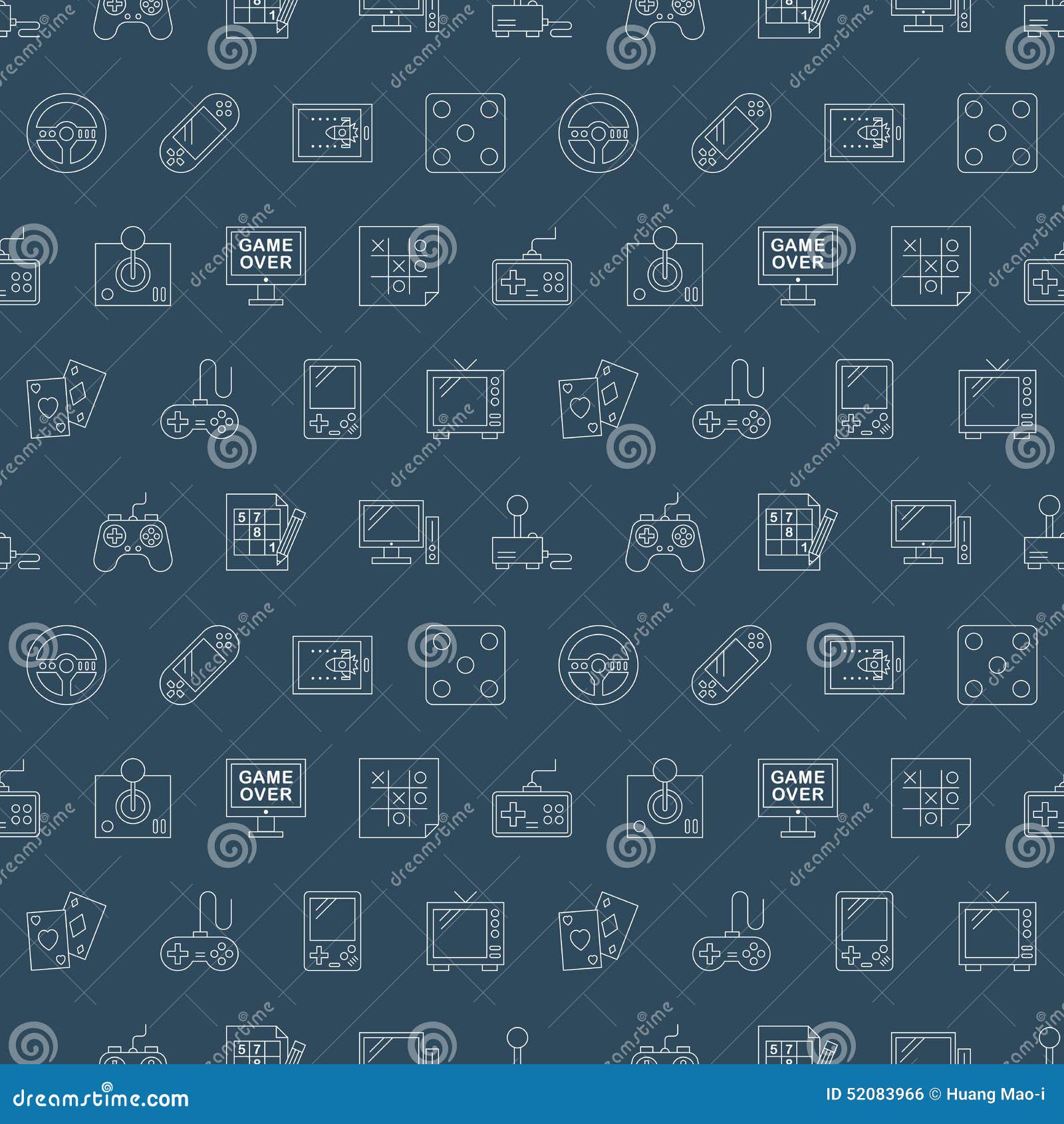 Game line icon pattern set stock vector. Illustration of device - 52083966