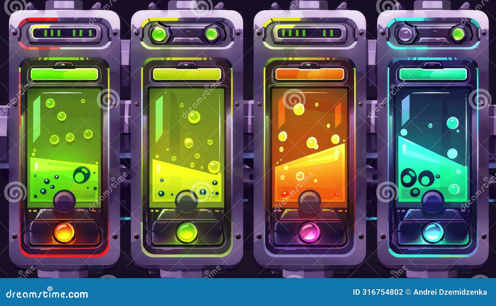Game Loading Progress Bars Modern Set, Cartoon Interface Gui Design ...