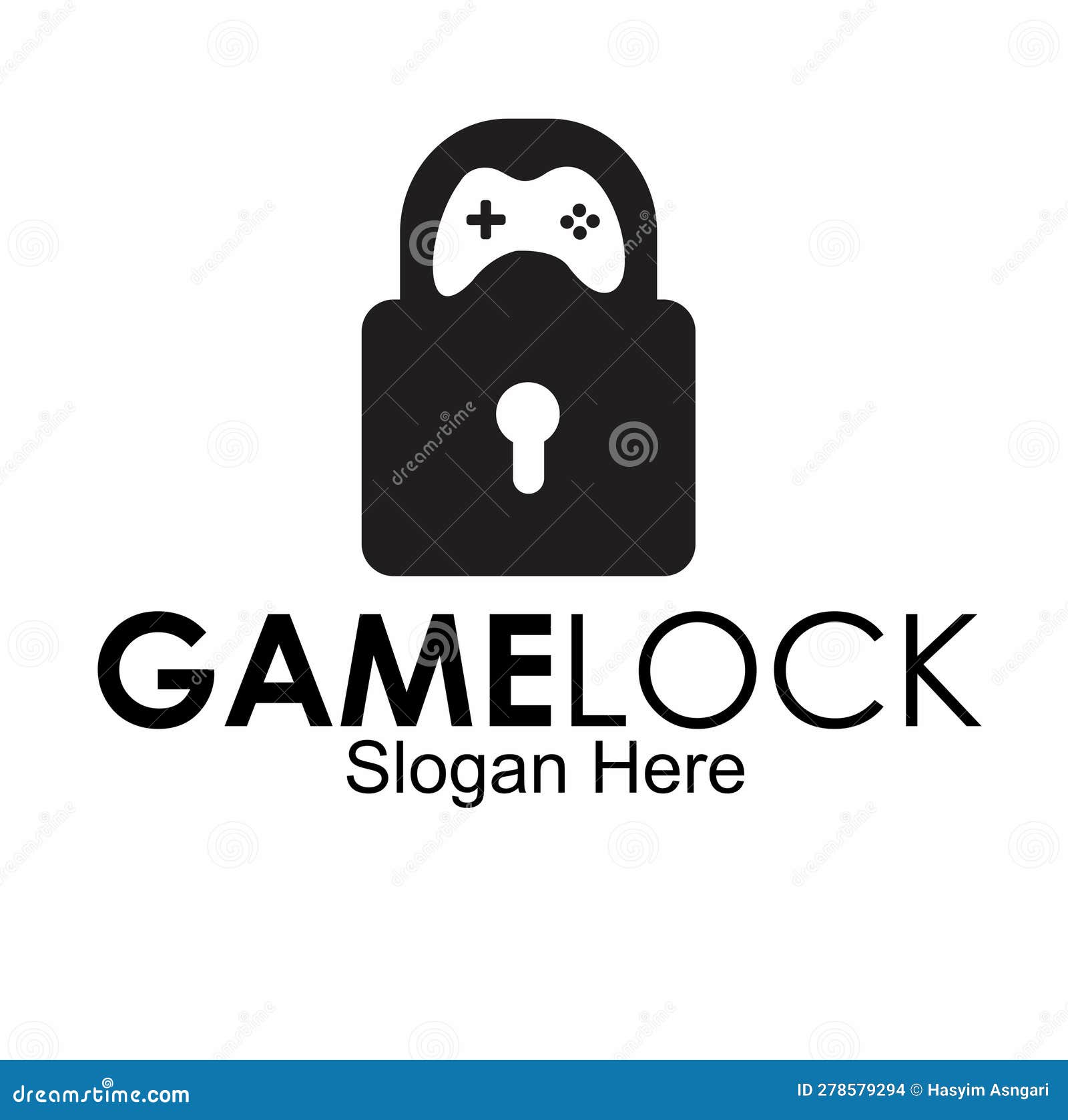 Game Lock Logo Design Concept Stock Illustration - Illustration of ...