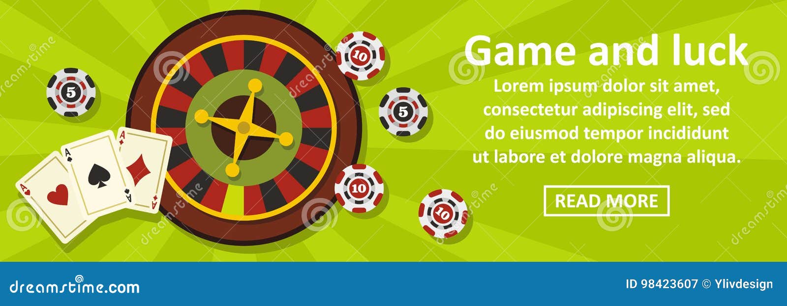 Game and Luck Banner Horizontal Concept Stock Vector - Illustration of ...