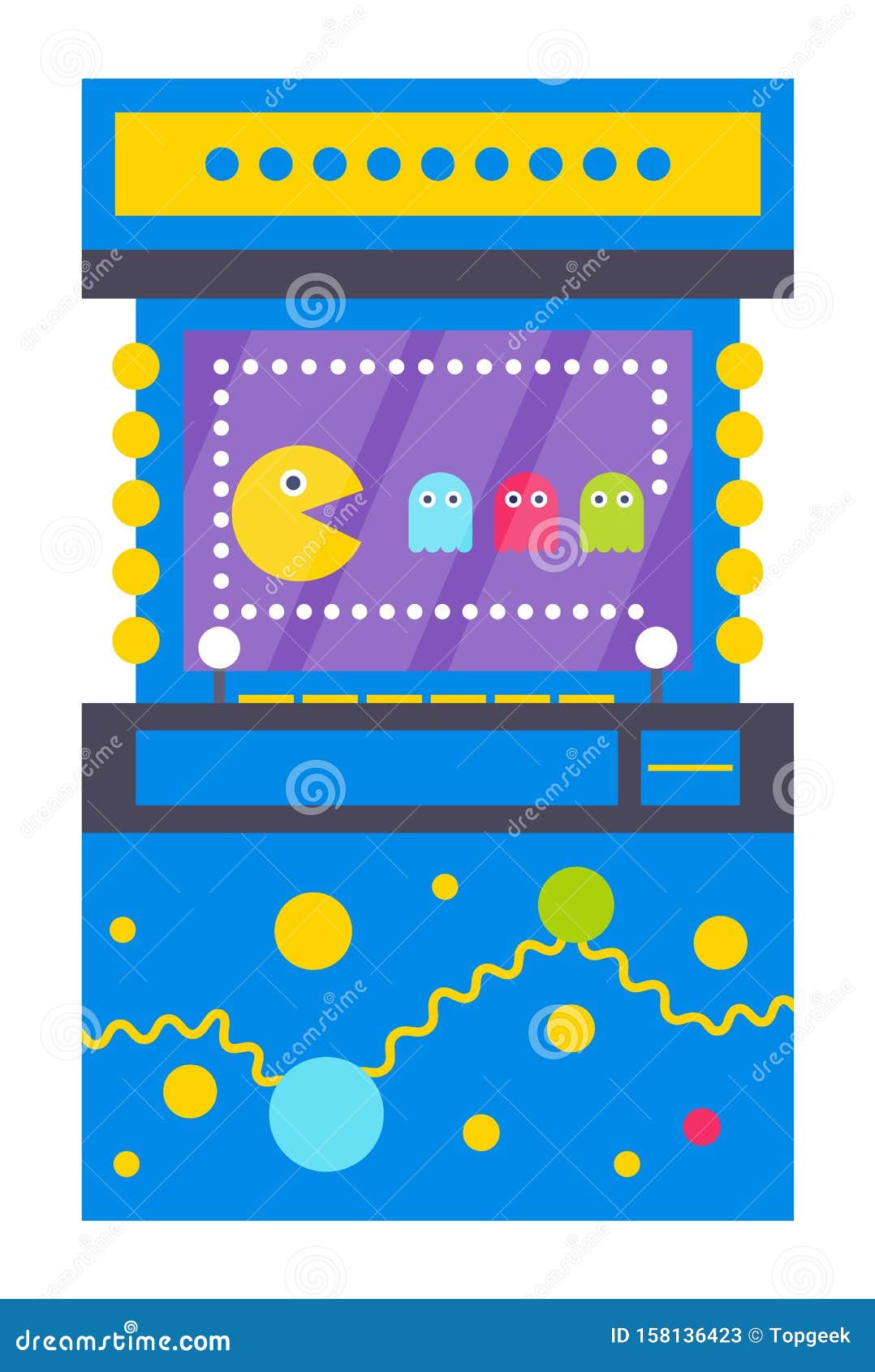 Game Machine with Characters 8 Bit Arcade Playing Stock Vector ...