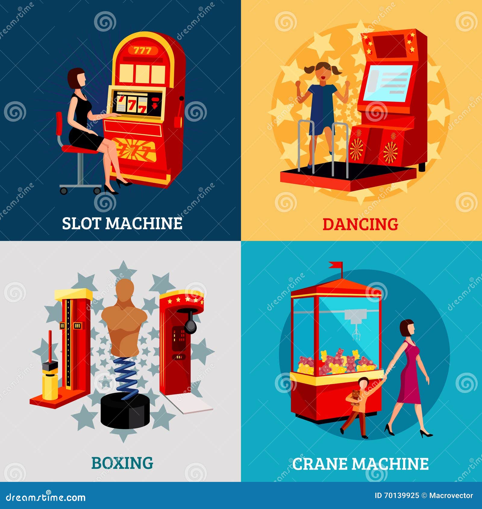 Game Machine 2x2 Design Concept Stock Vector - Illustration of elements ...